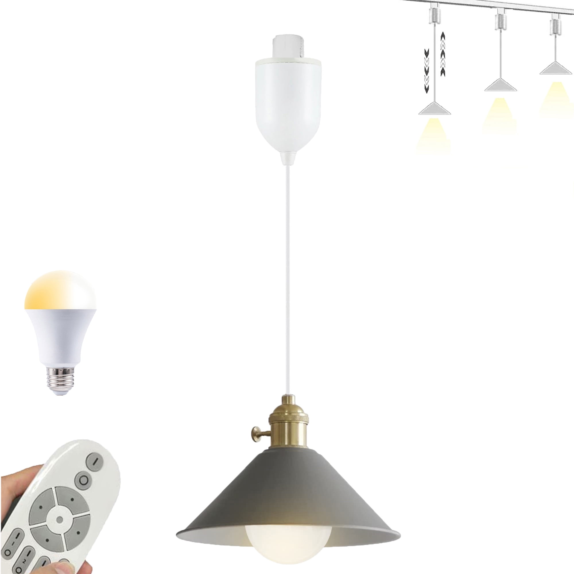 FSLiving Adjustable Levitate Track Pendant Light H-Type Retractable ...