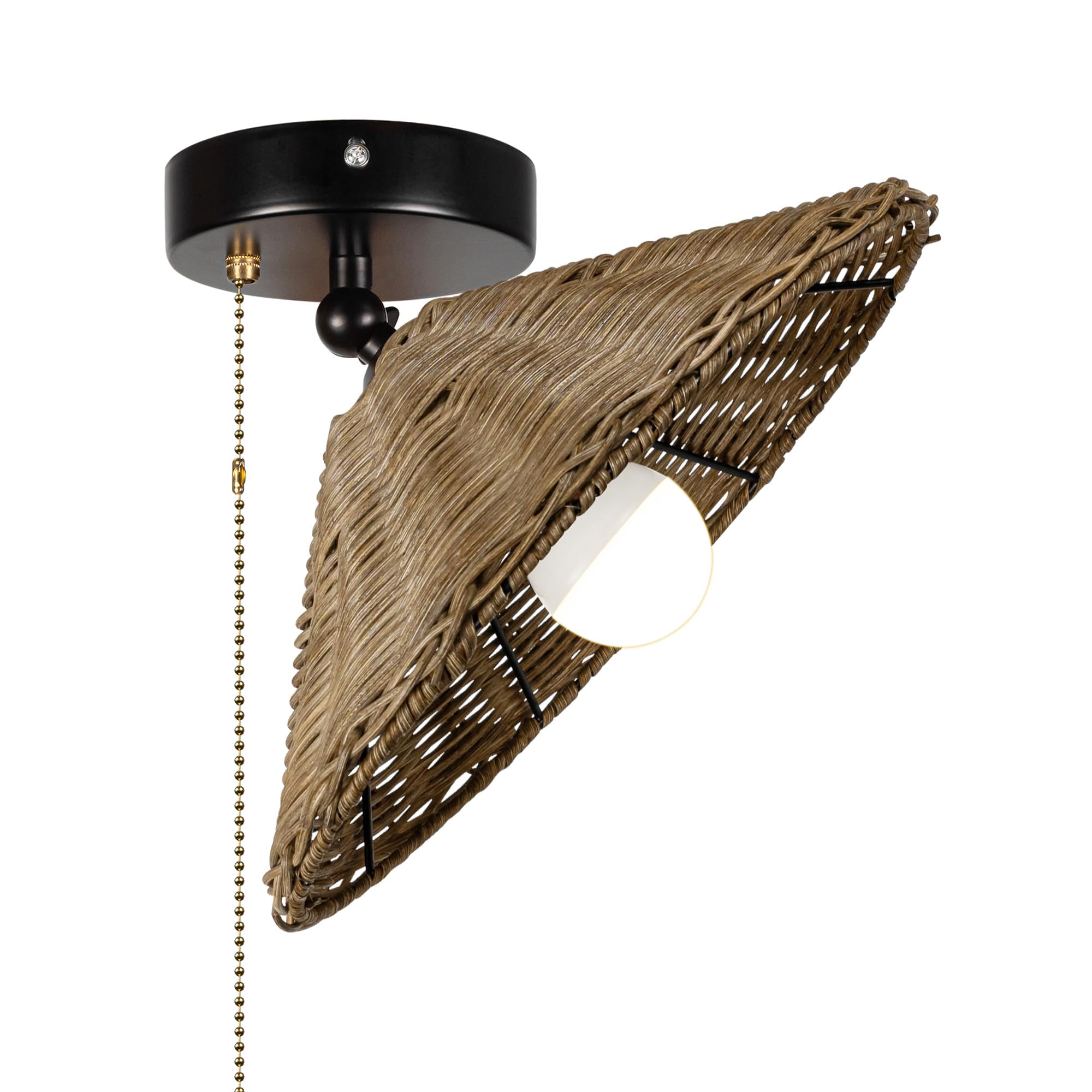 FSLiving Adjustable Light, Zipper Switch 12V RV Industrial Brown Twine ...