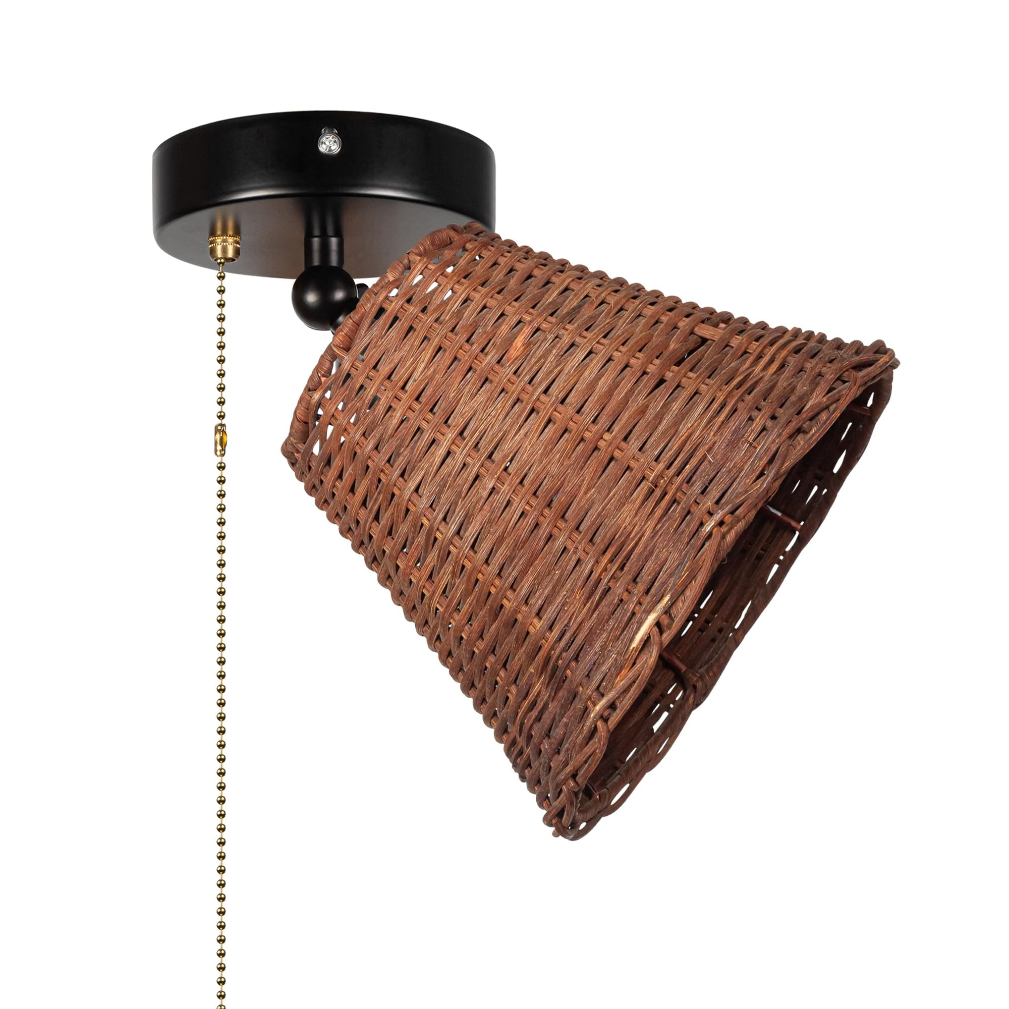 FSLiving Adjustable Light, Zipper Switch 12V RV Industrial Brown Twine ...