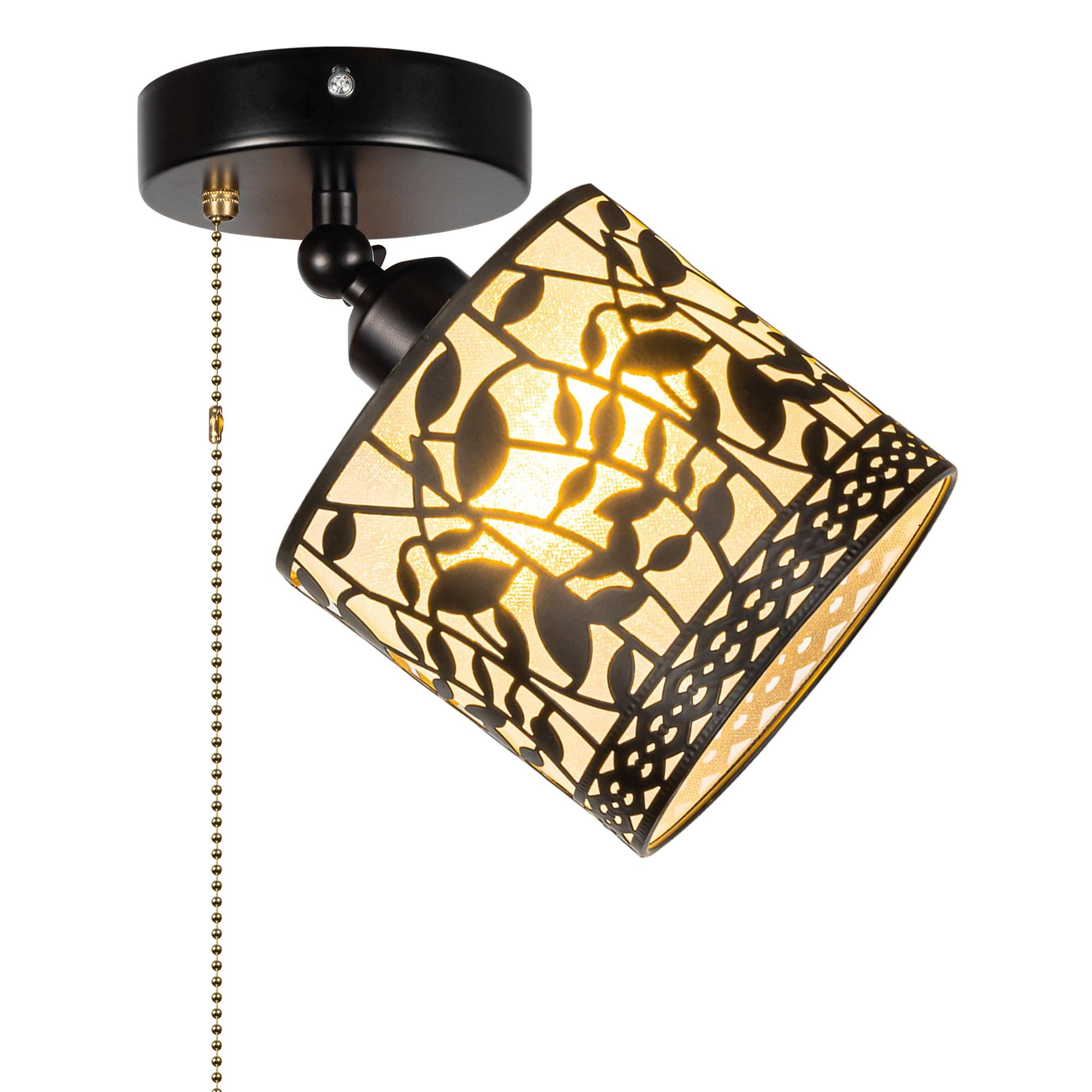 FSLiving Adjustable Light, Zipper Switch 12V Retro RV Metallic Vines ...