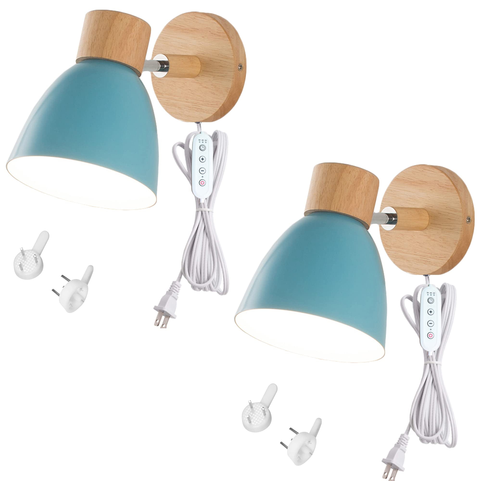 FSLiving Adjustable Wall Sconces with Plug-in Dimmer & Timer Cord E26 ...