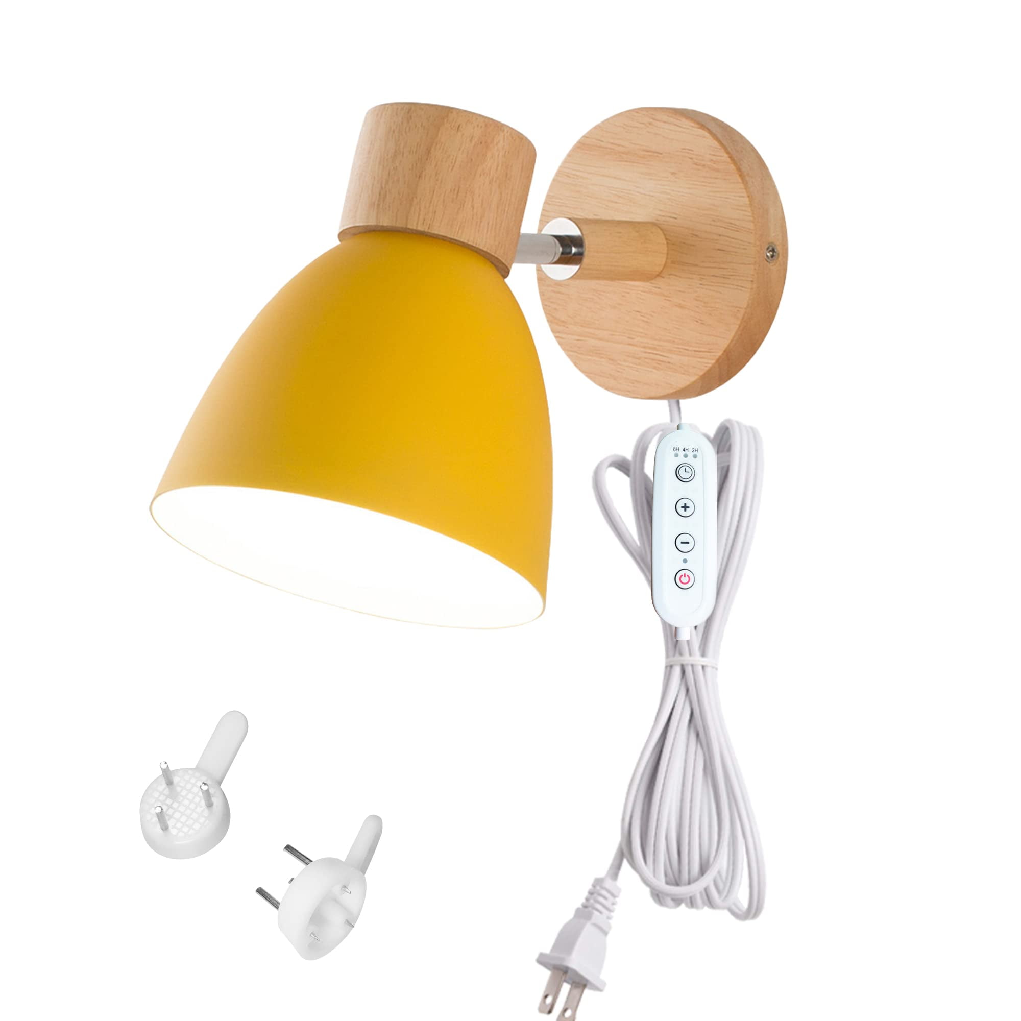 FSLiving Adjustable Wall Sconces with Plug-in Dimmer & Timer Cord E26 ...