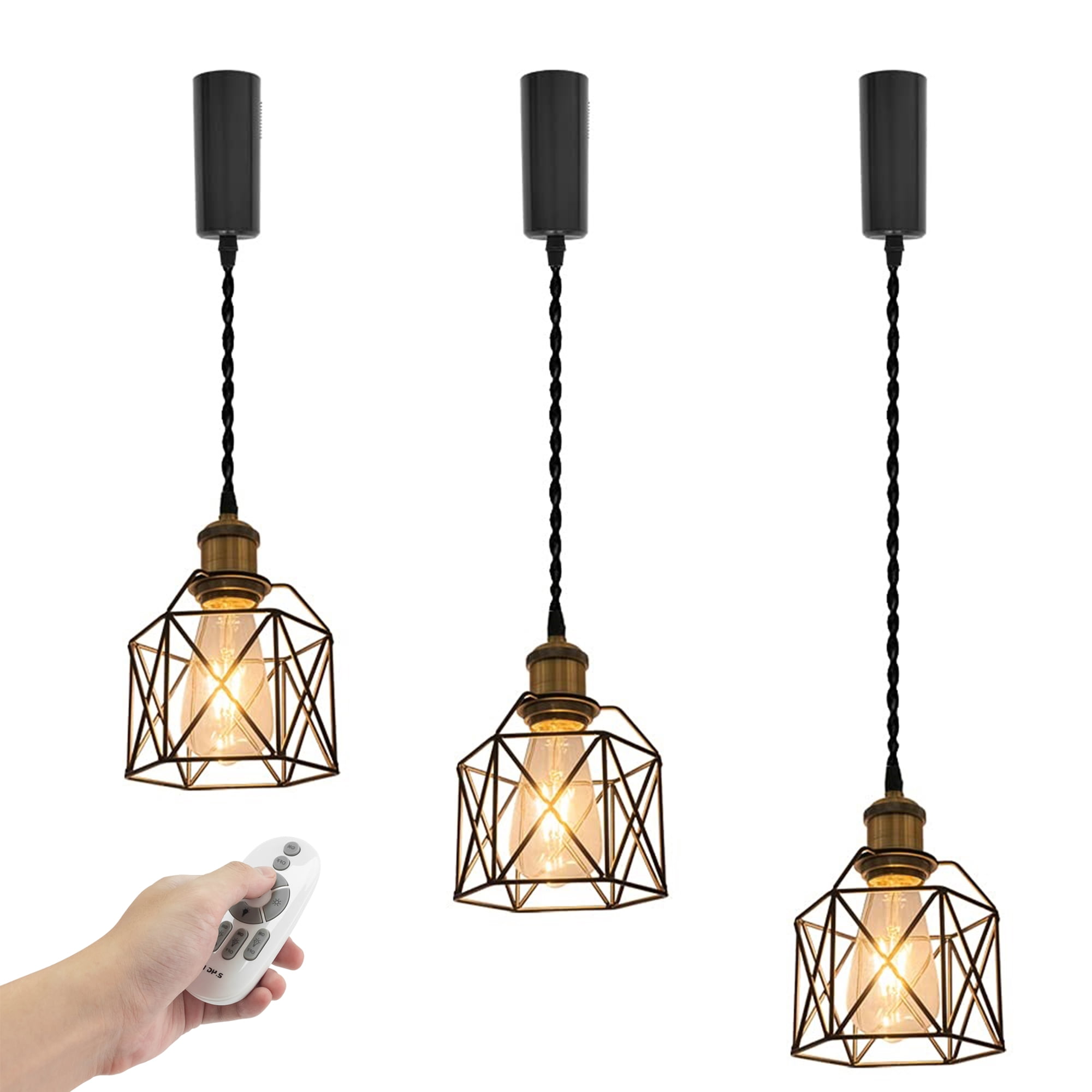 FSLiving Adjustable Wire Length H-Type Track Hanging Light Remote ...