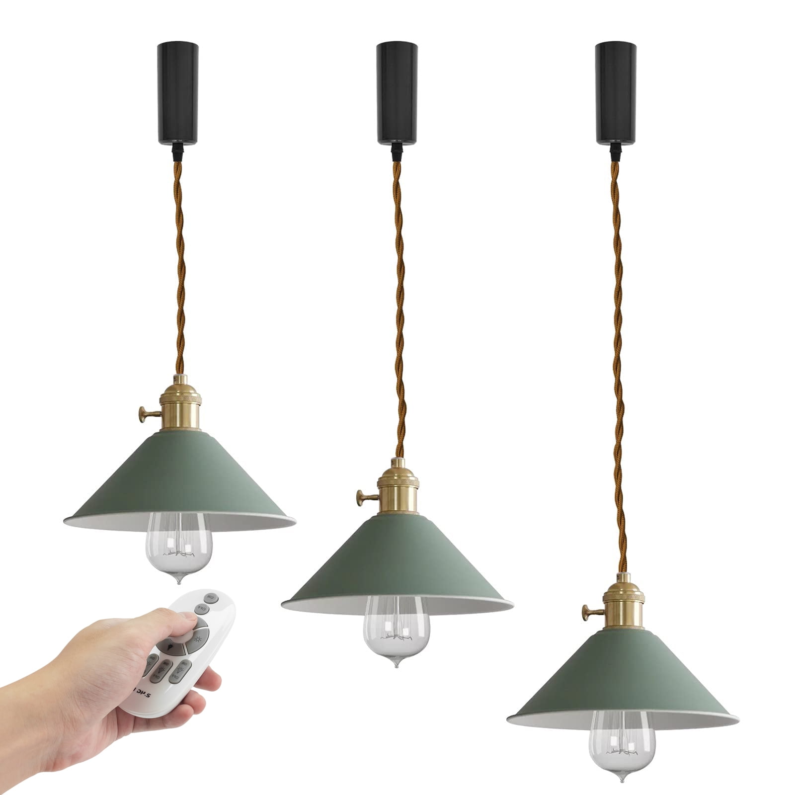 FSLiving Adjustable Wire Length H-Type Track Hanging Light Remote ...