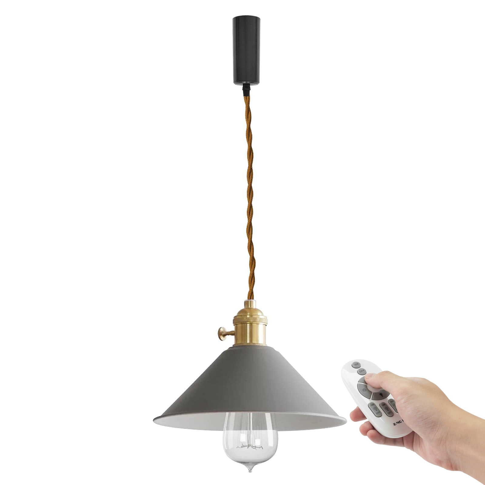 FSLiving Adjustable Wire Length J-Type Track Hanging Light Remote ...