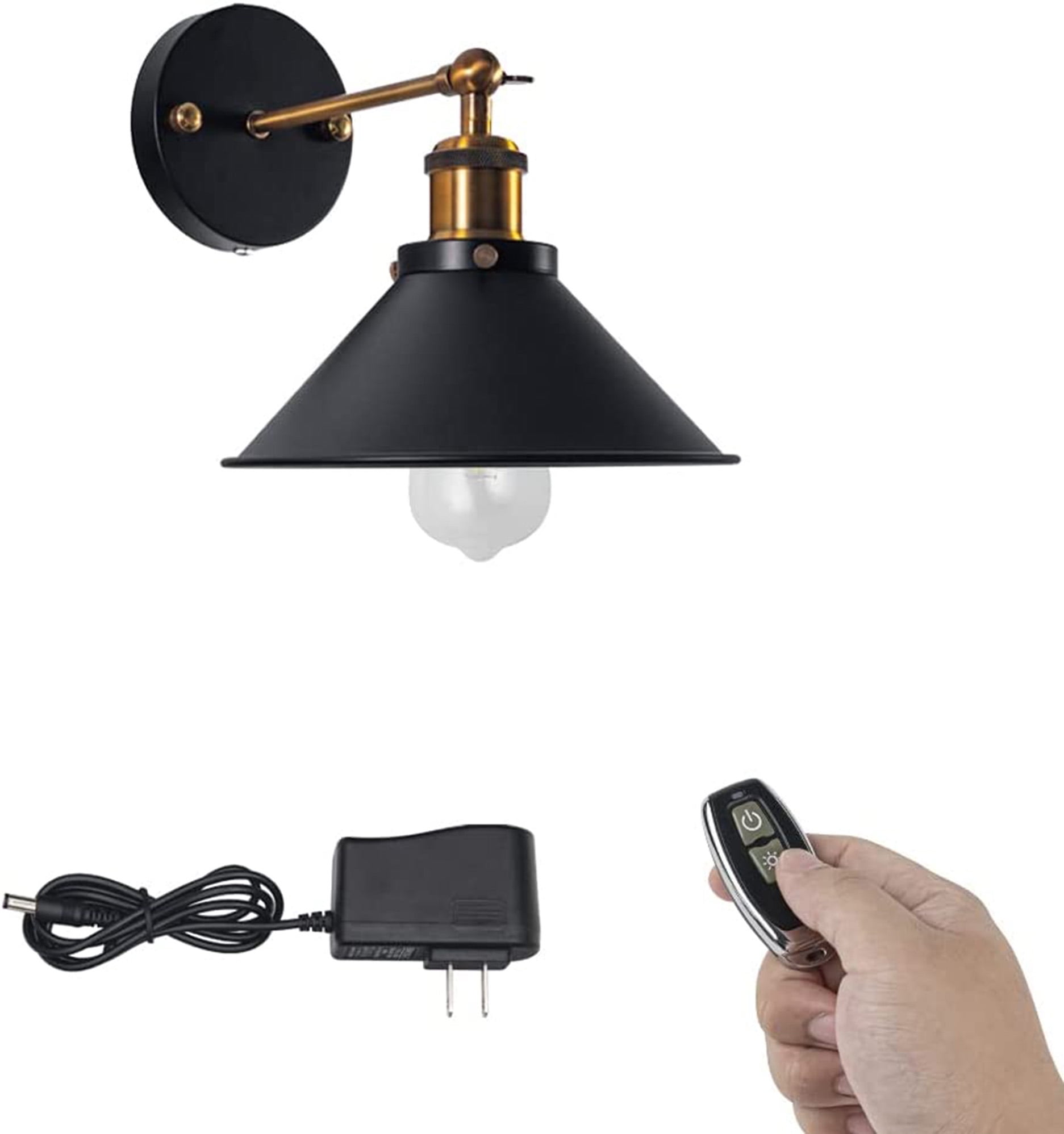 FSLiving Battery Operated Wall Sconce Rechargeable Battery Run Low-Volt ...