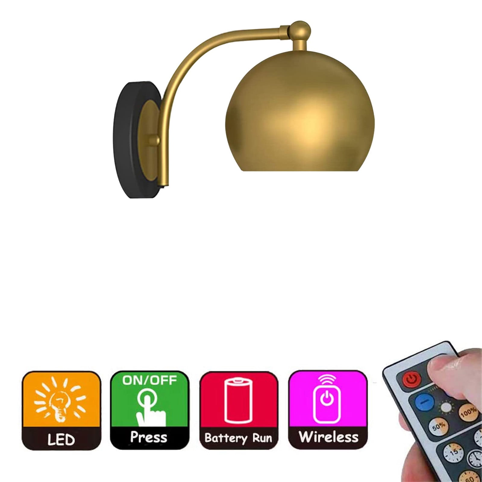 FSLiving Battery Operated wall Sconces 55 Lumens LED Remote Control ...