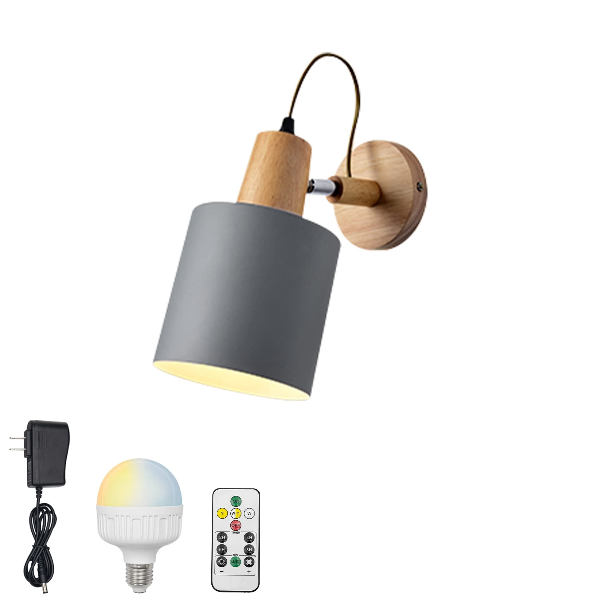 FSLiving Battery Opertaed Wall Sconce Wireless Remote Control Lamp ...