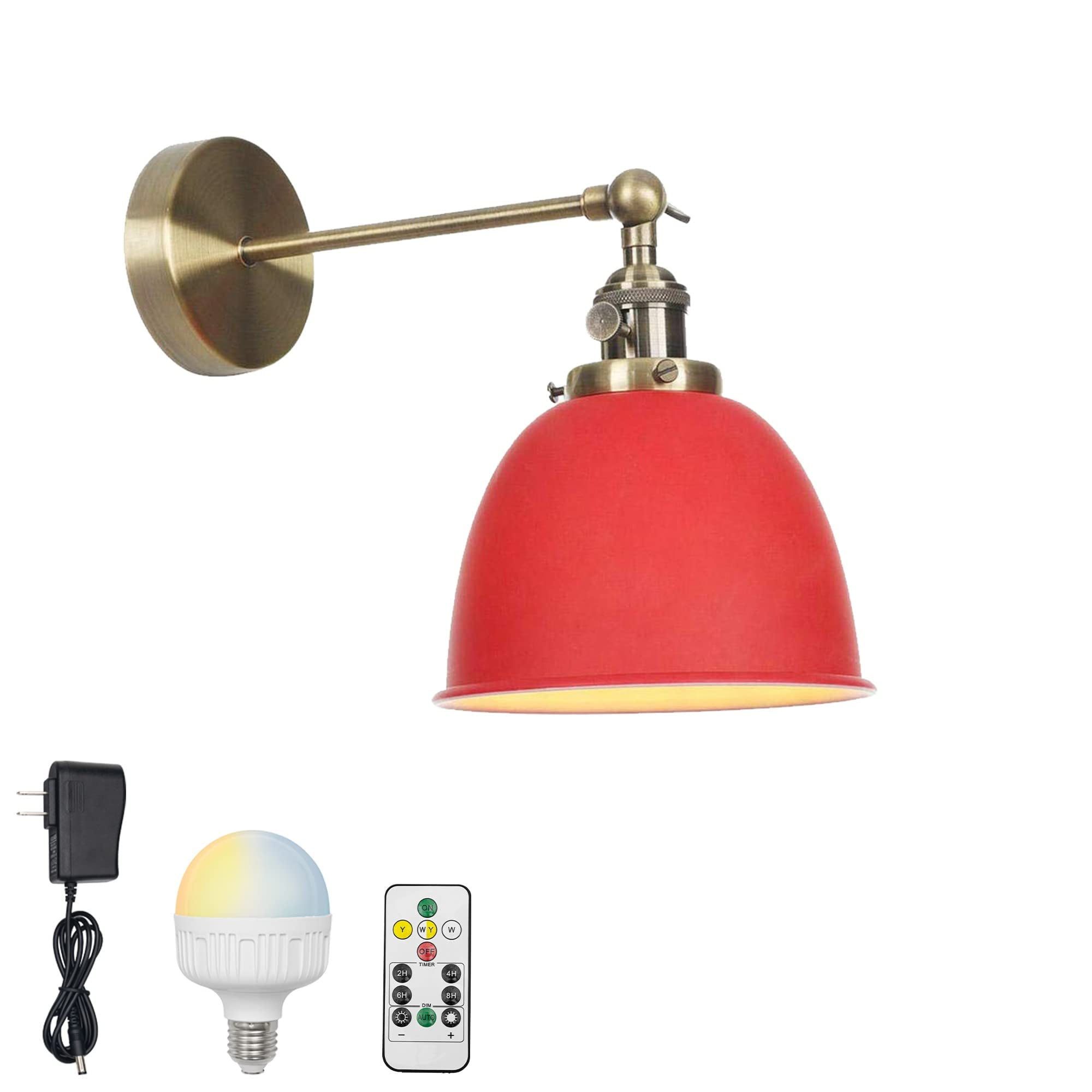 FSLiving Battery Opertaed Wall Sconce Wireless Remote Control Lamp ...