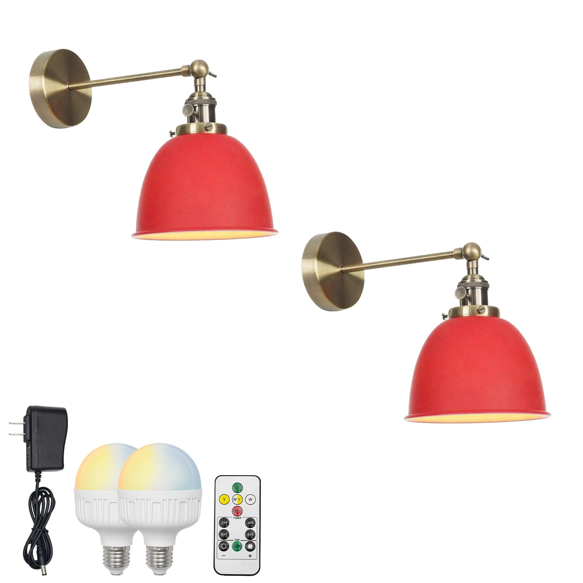 FSLiving Battery Opertaed Wall Sconce Wireless Remote Control Lamp ...