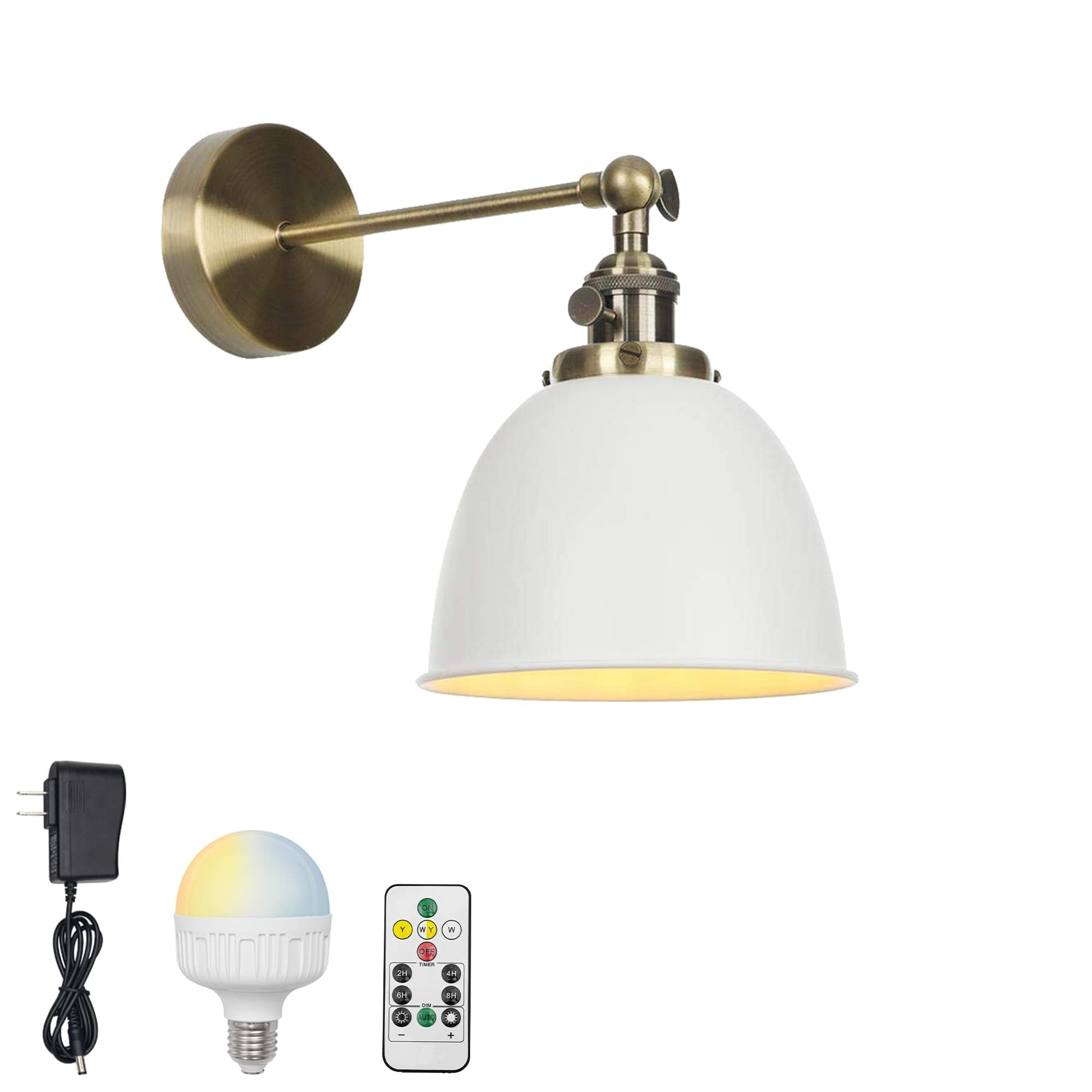 FSLiving Battery Opertaed Wall Sconce Wireless Remote Control Lamp ...