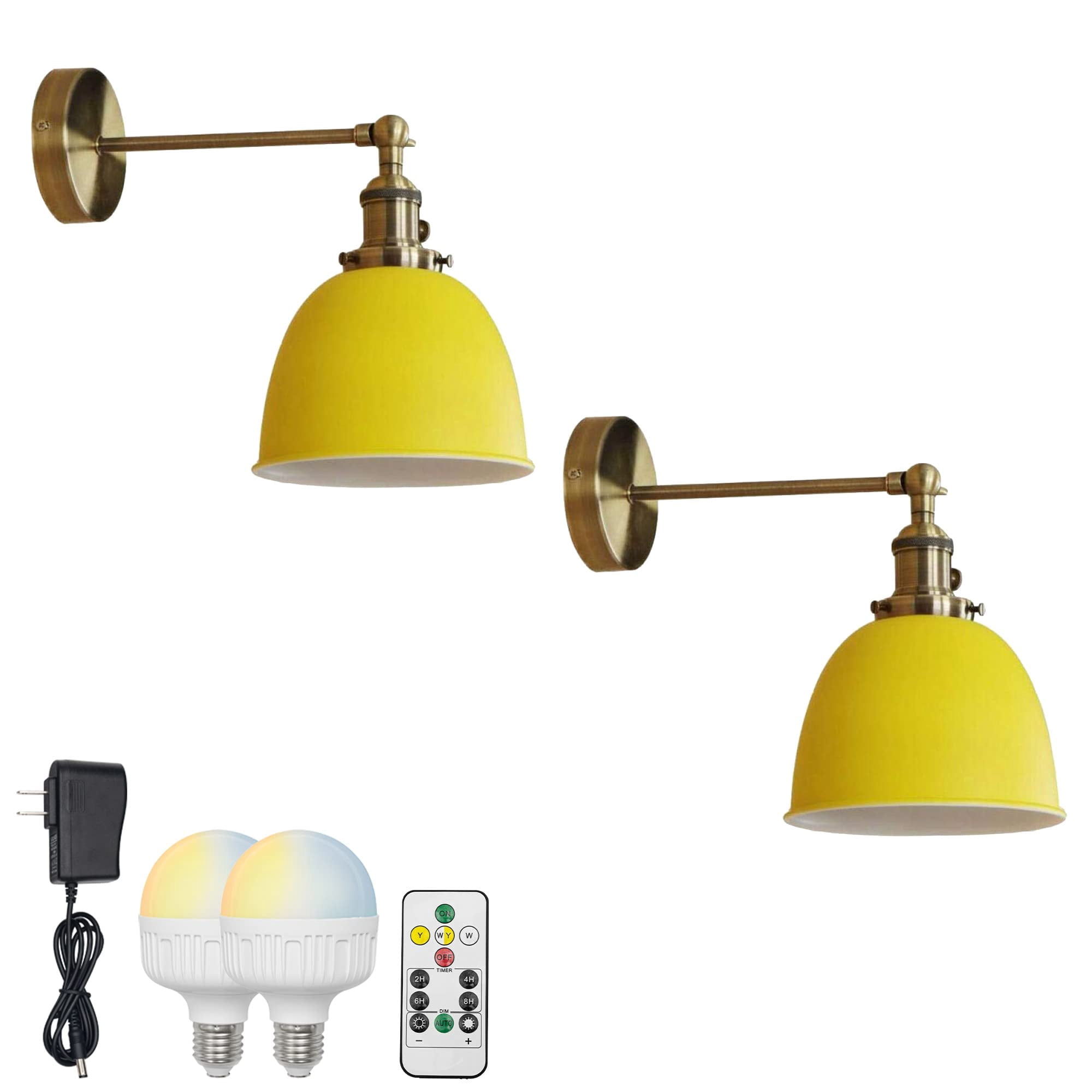 FSLiving Battery Opertaed Wall Sconce Wireless Remote Control Lamp ...