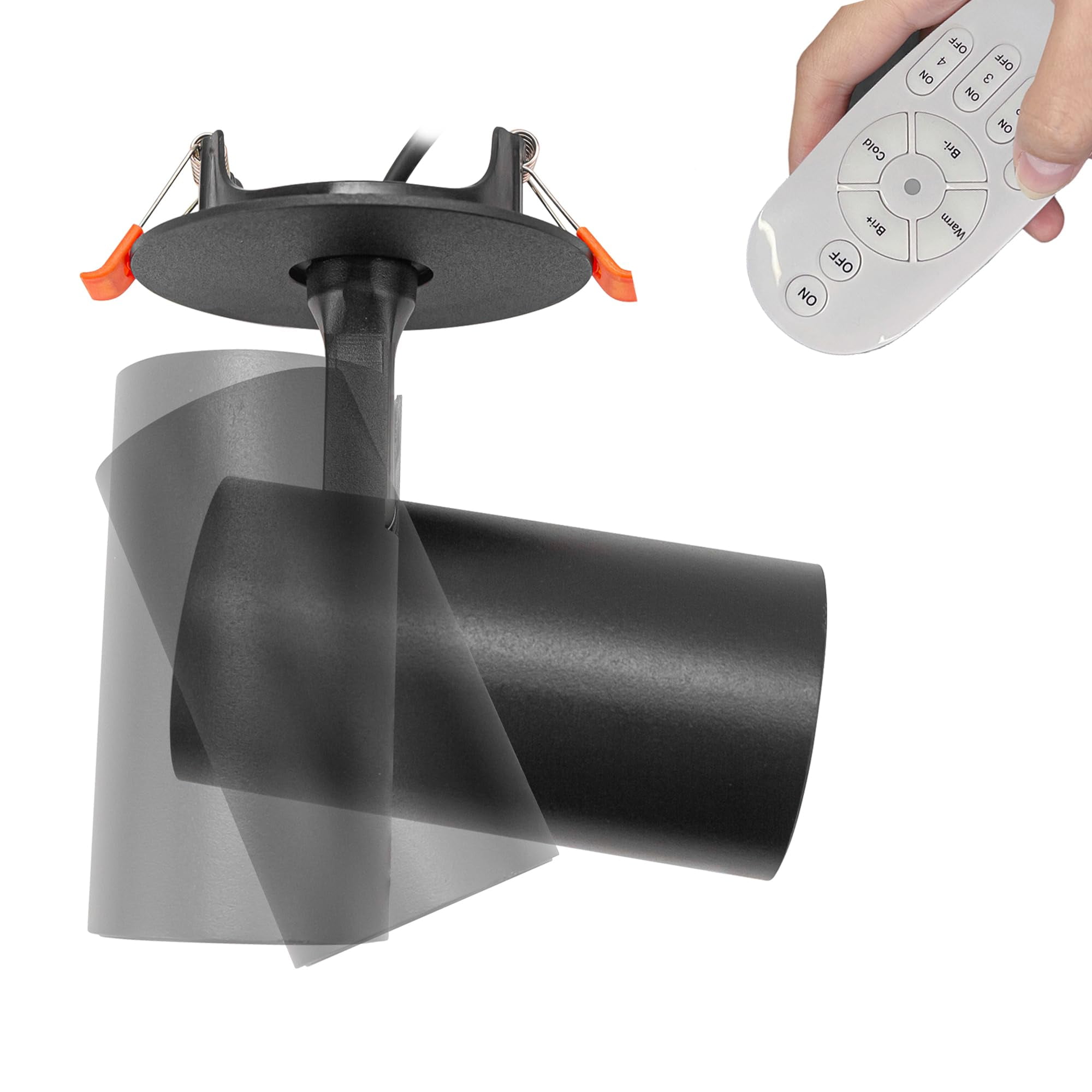 FSLiving Black Recessed LED Ceiling Spotlight, Remote Control with ...