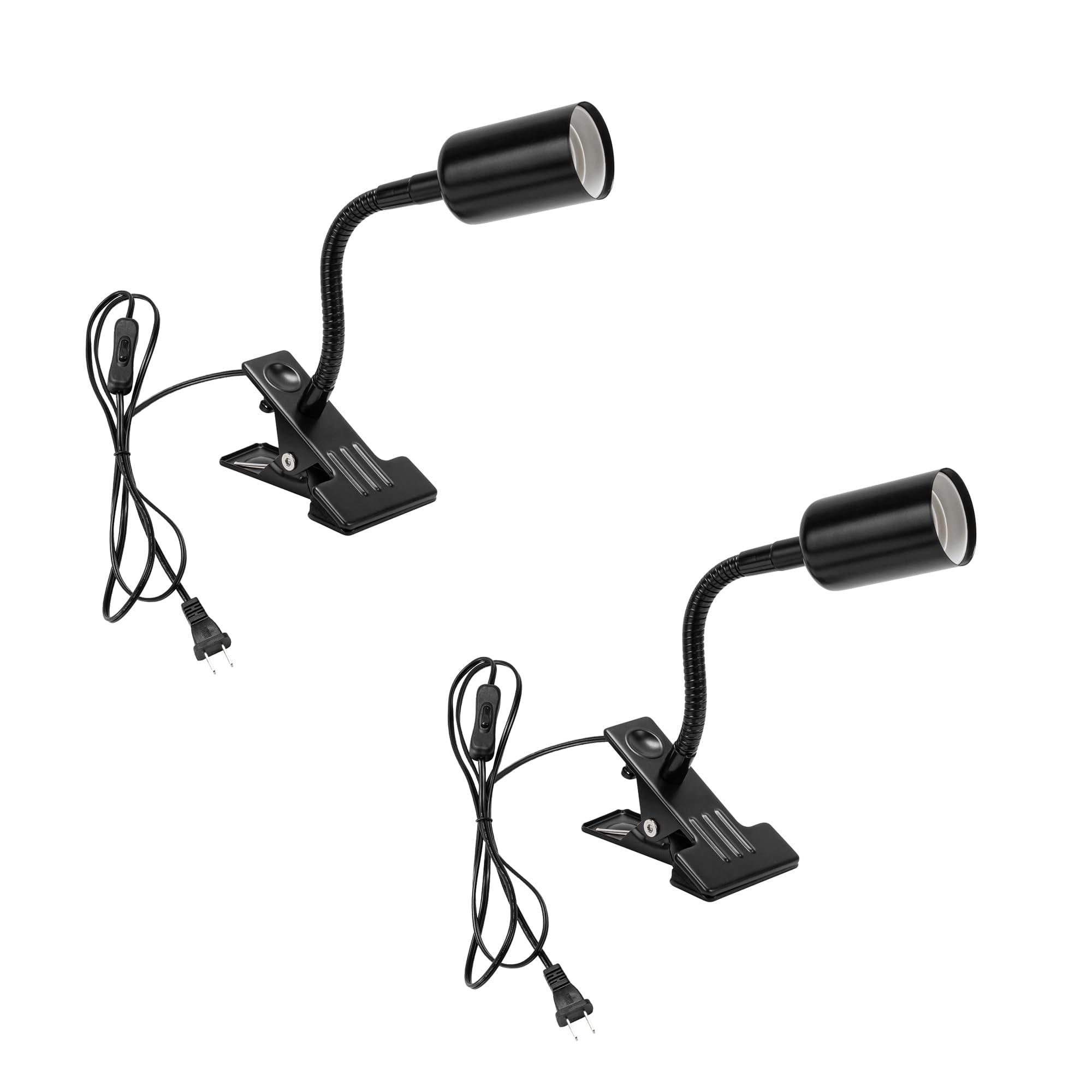 FSLiving Black Spotlight Clamp Lamp with 5.9ft Plug-in Cord Adjustable ...