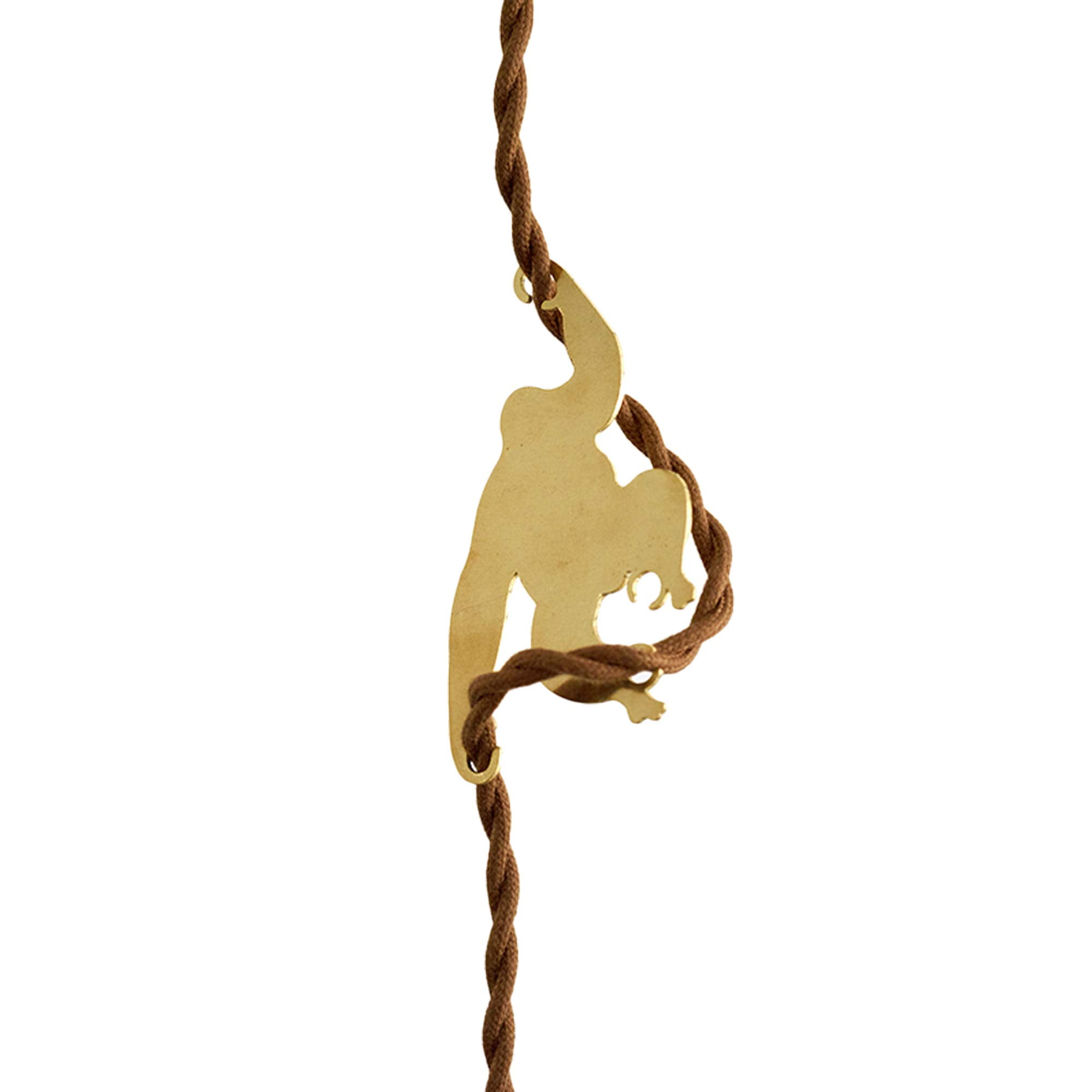 FSLiving Brass Finished Gorilla Iron Art Lamp Cord Shortener Cable ...