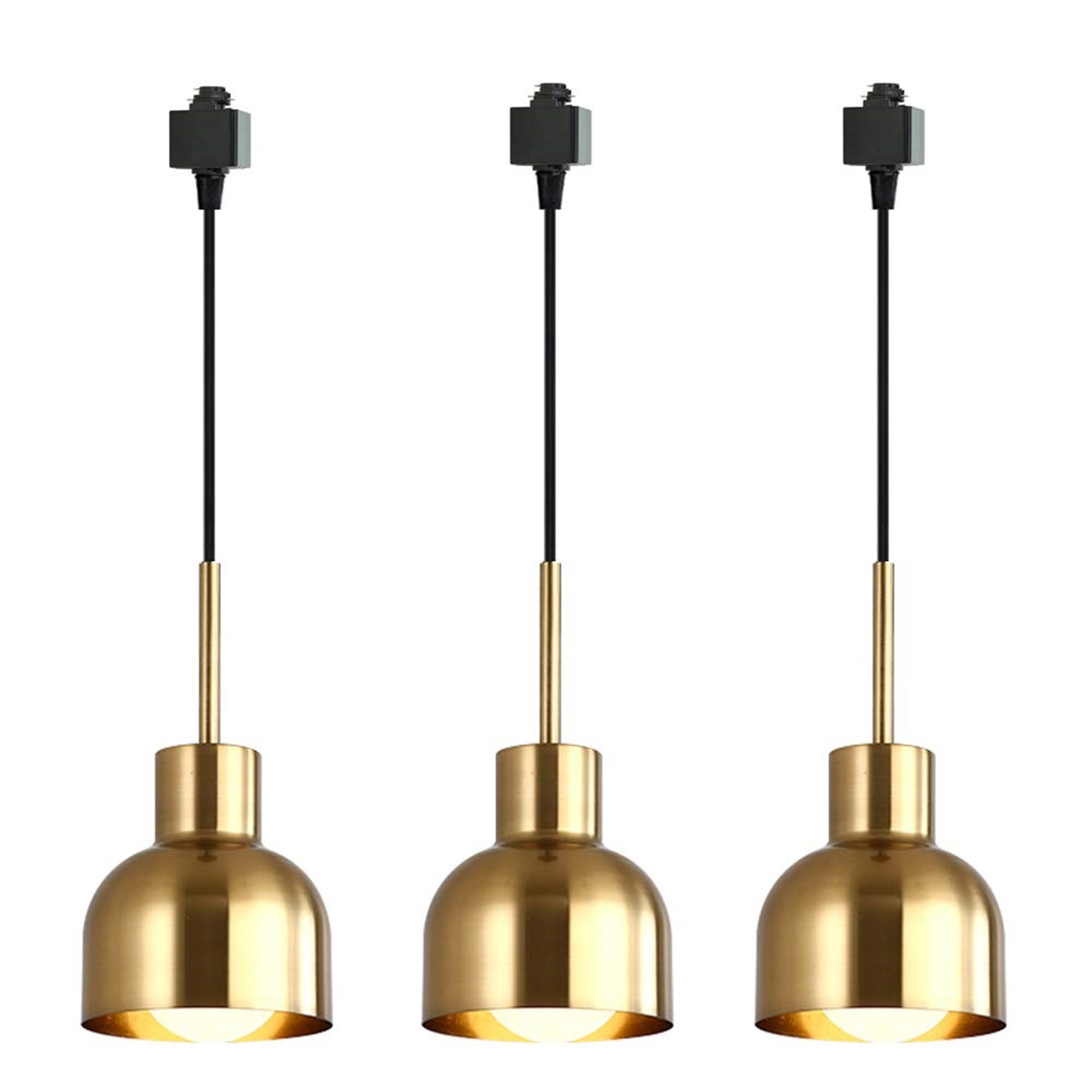 FSLiving Brass Plating Industrial Pendant Light H-Type Track Light ...