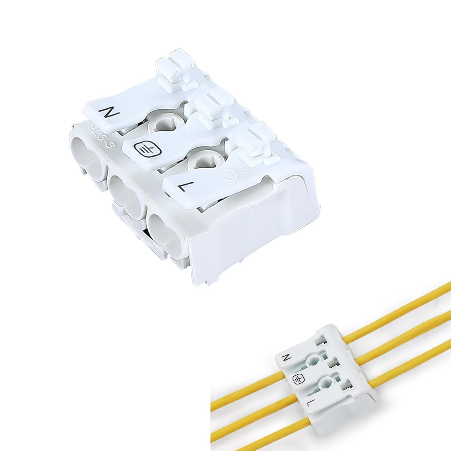 FSLiving CH3 Spring Wire Connectors Quick Cable Connector Press Type ...