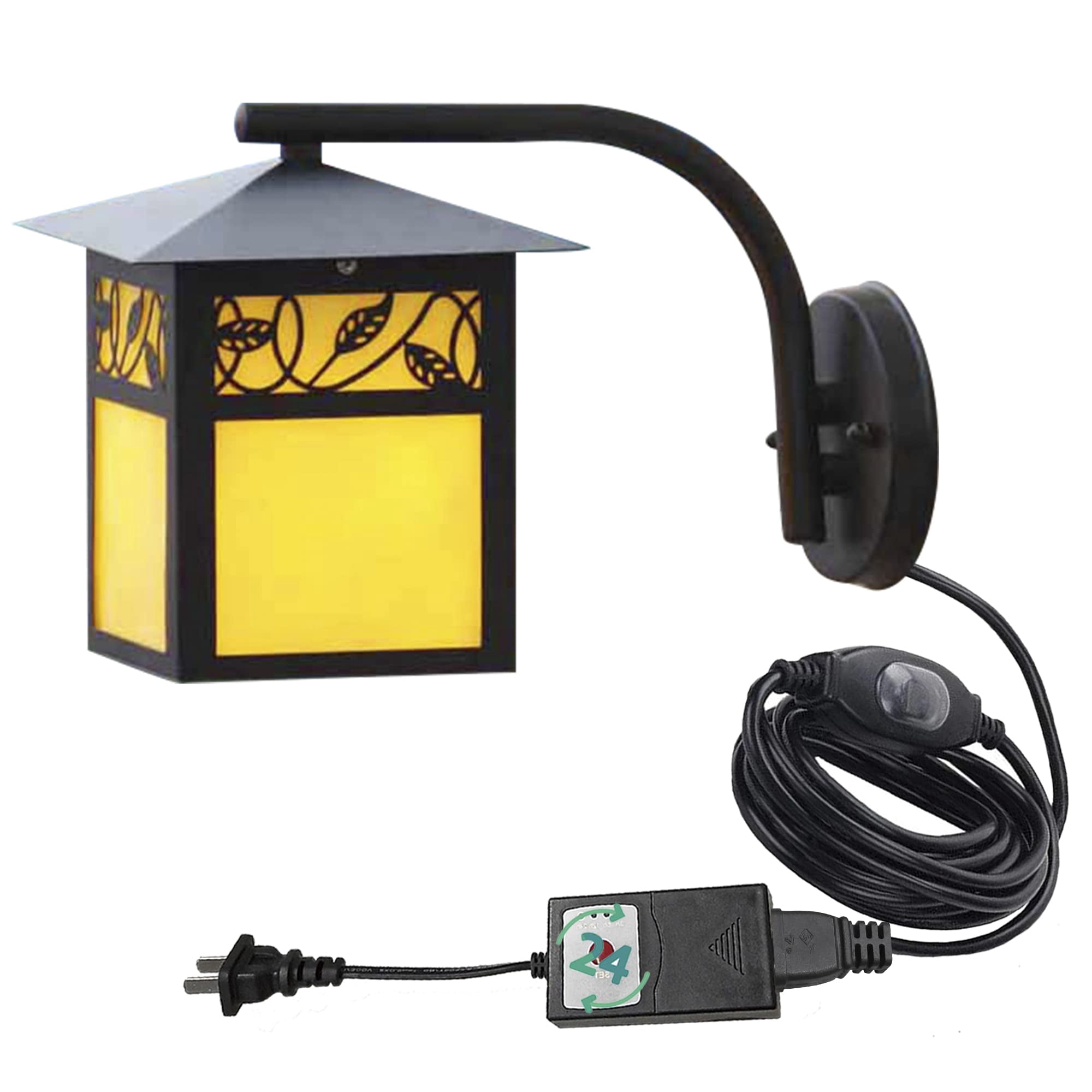 FSLiving Cabin PMMA Downward Wall Lamp with Auto Timer IP54 with UL ...