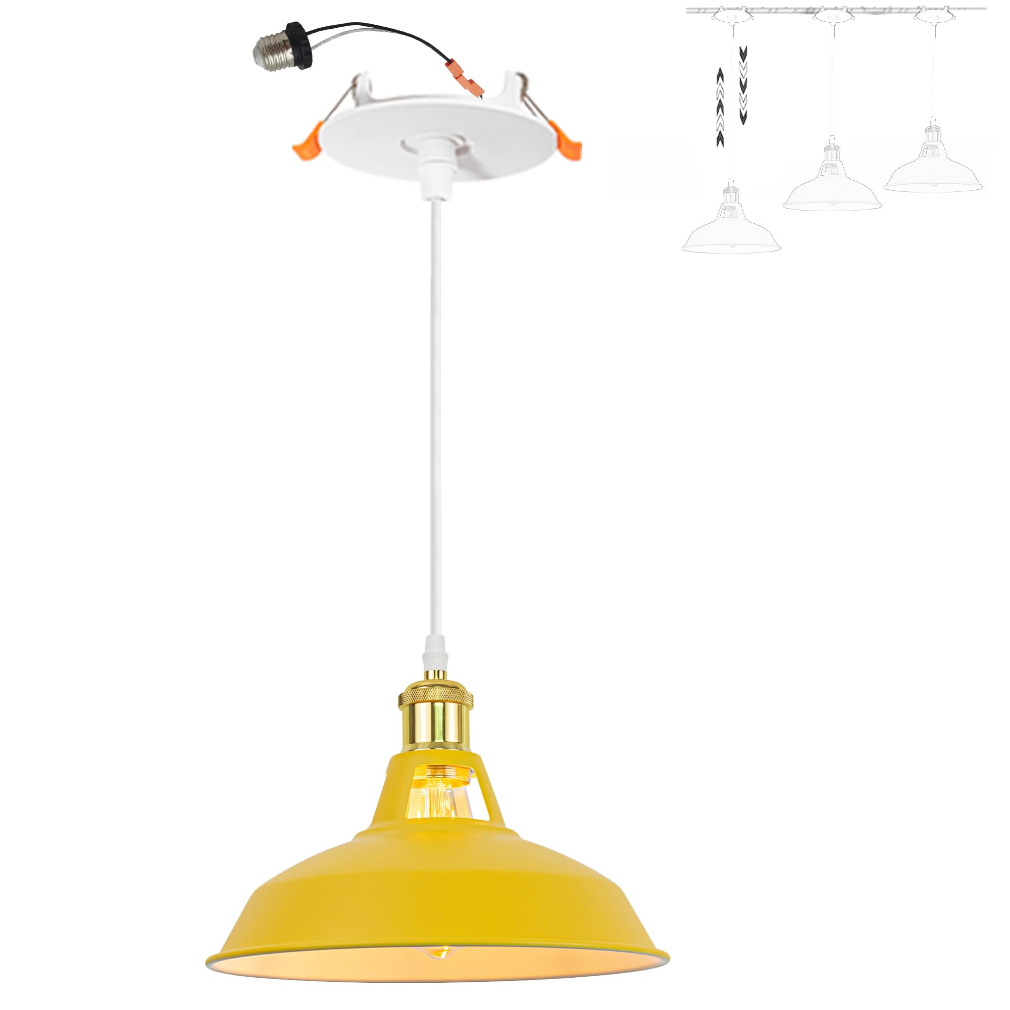 FSLiving Can Lights Recessed Mounted Instant ON Pendants Compatible E26 ...