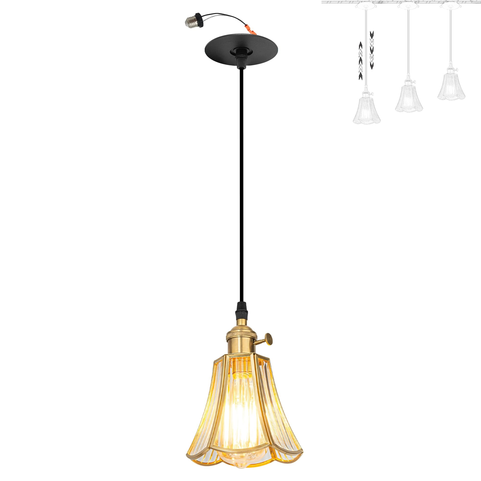 FSLiving Can Lights Retrofit Recessed Light Pendants Compatible E26 ...