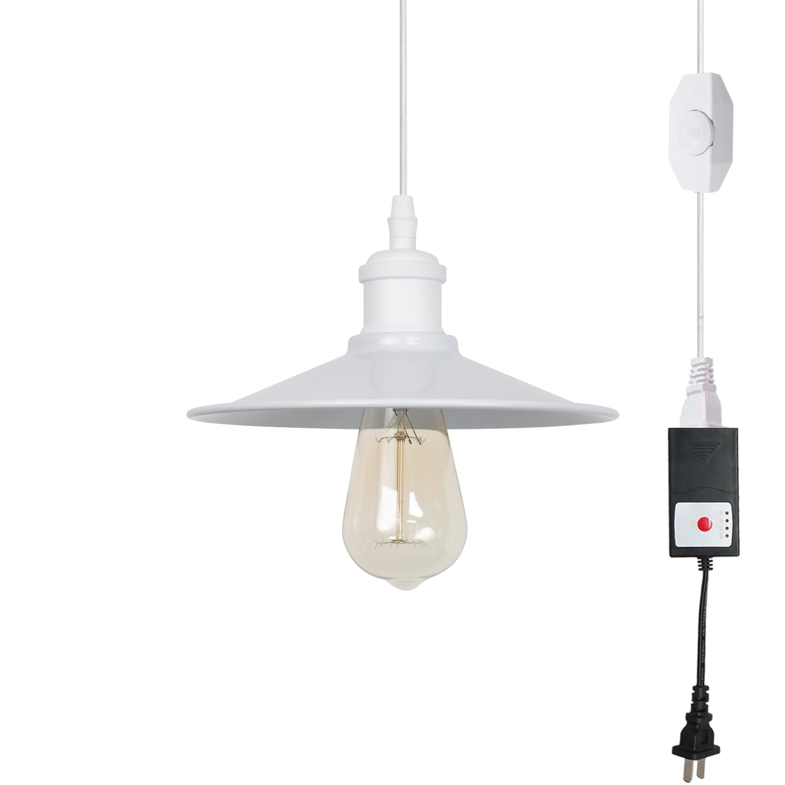 FSLiving Ceramic liner Lamp Socket Handle Pendant Lighting Swag with ...