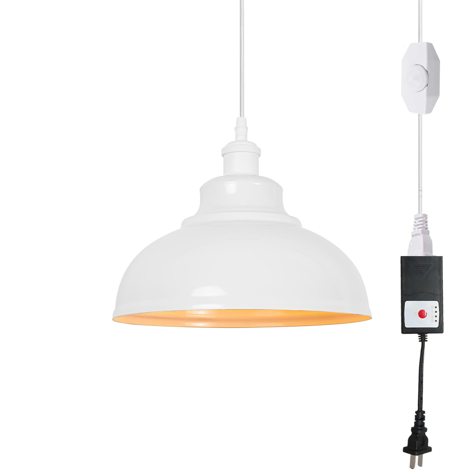 FSLiving Ceramic liner Lamp Socket Handle Pendant Lighting Swag with ...