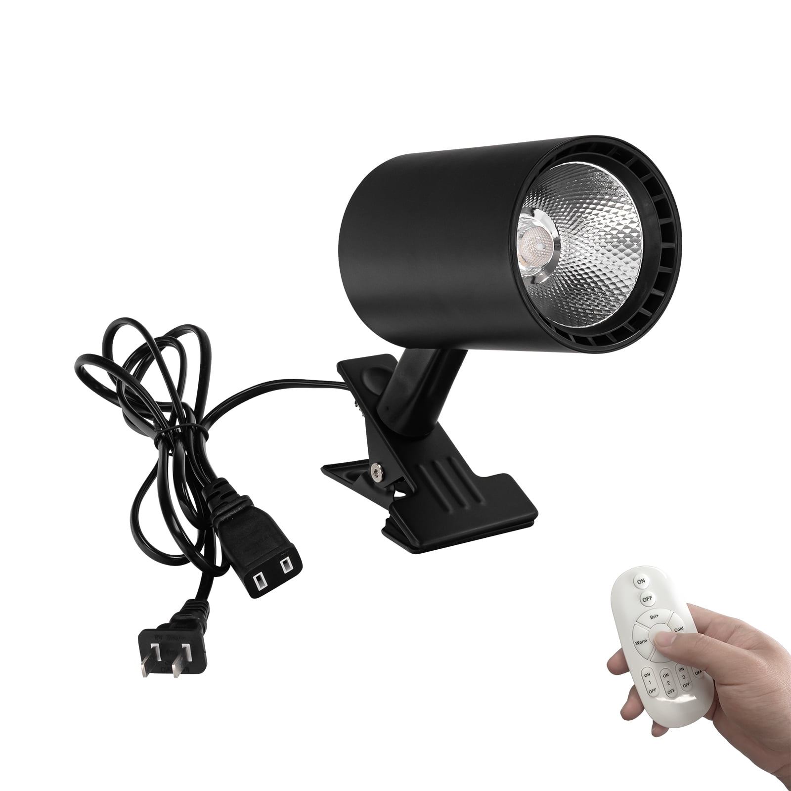 FSLiving Clamp Lamp Stepless Dimmable Remote Control 7W Spot Light 5.9 ...