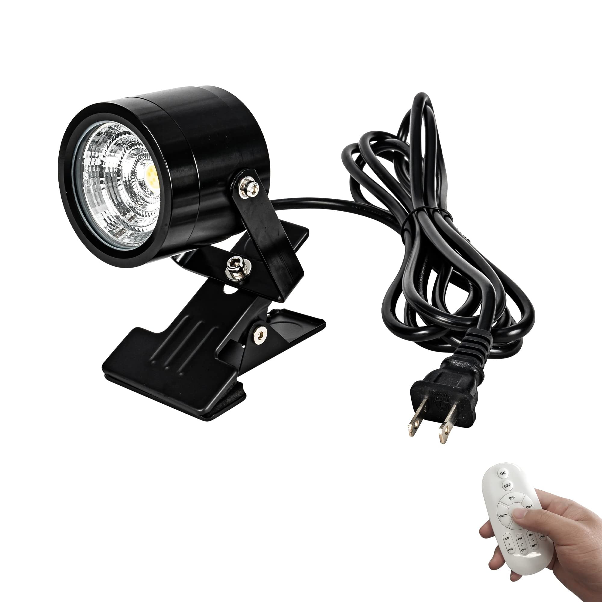 FSLiving Clip on Light, 7W Clip on Spotlight with Outlet and 9.84ft ...
