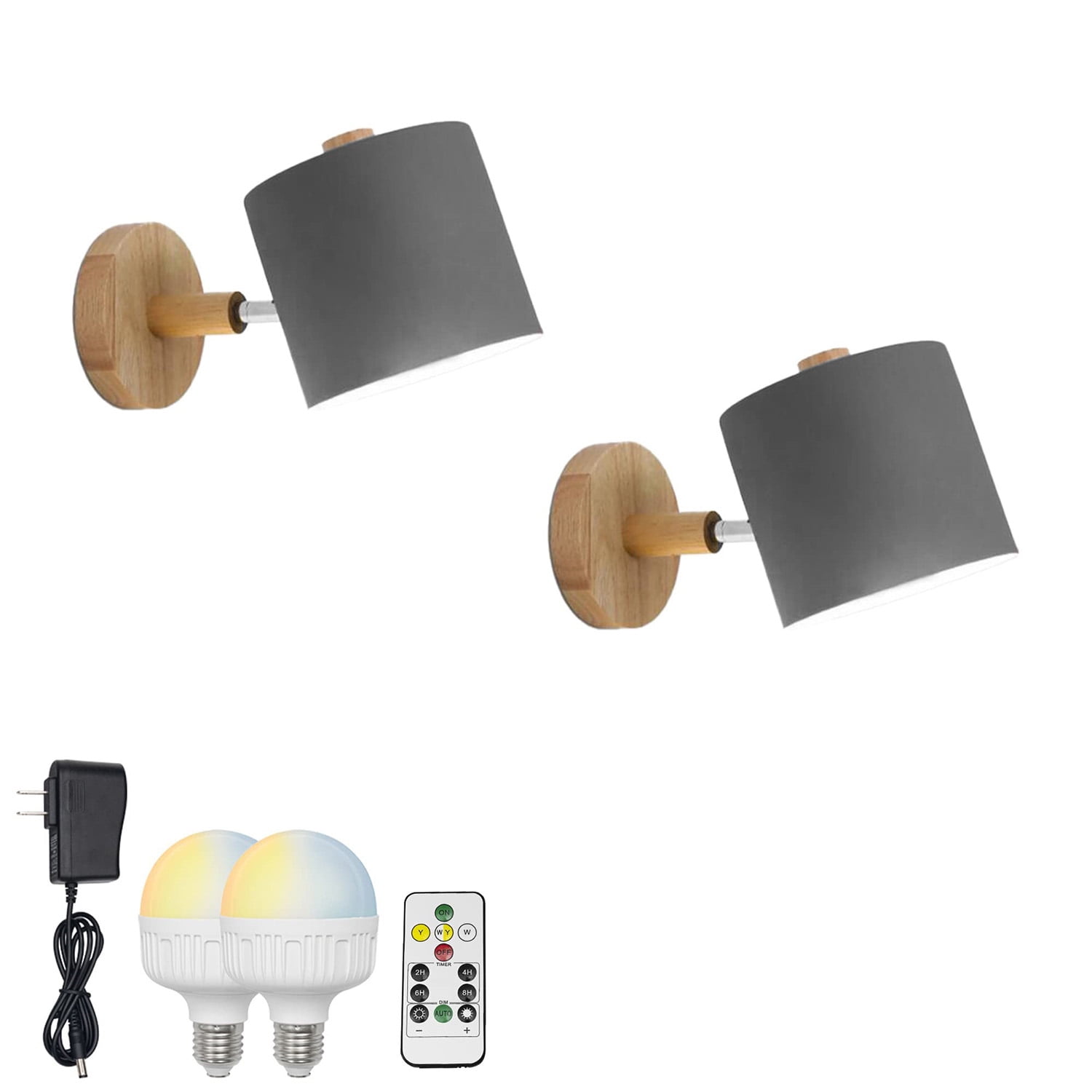 FSLiving Color Changing and RGB Mode Wall Sconce Wireless Rechargeable ...