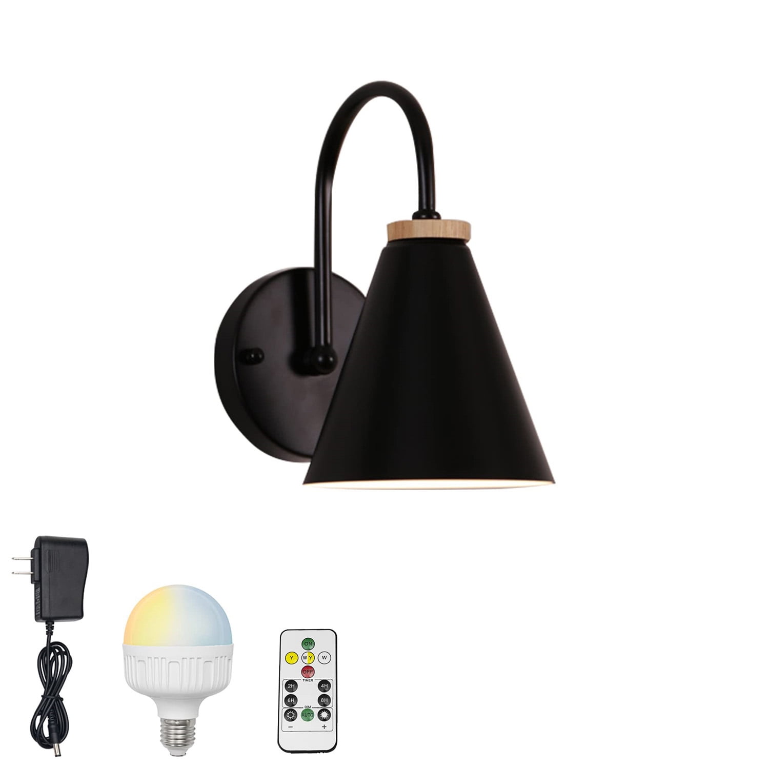 FSLiving Color Changing and RGB Mode Wall Sconce Wireless Rechargeable ...