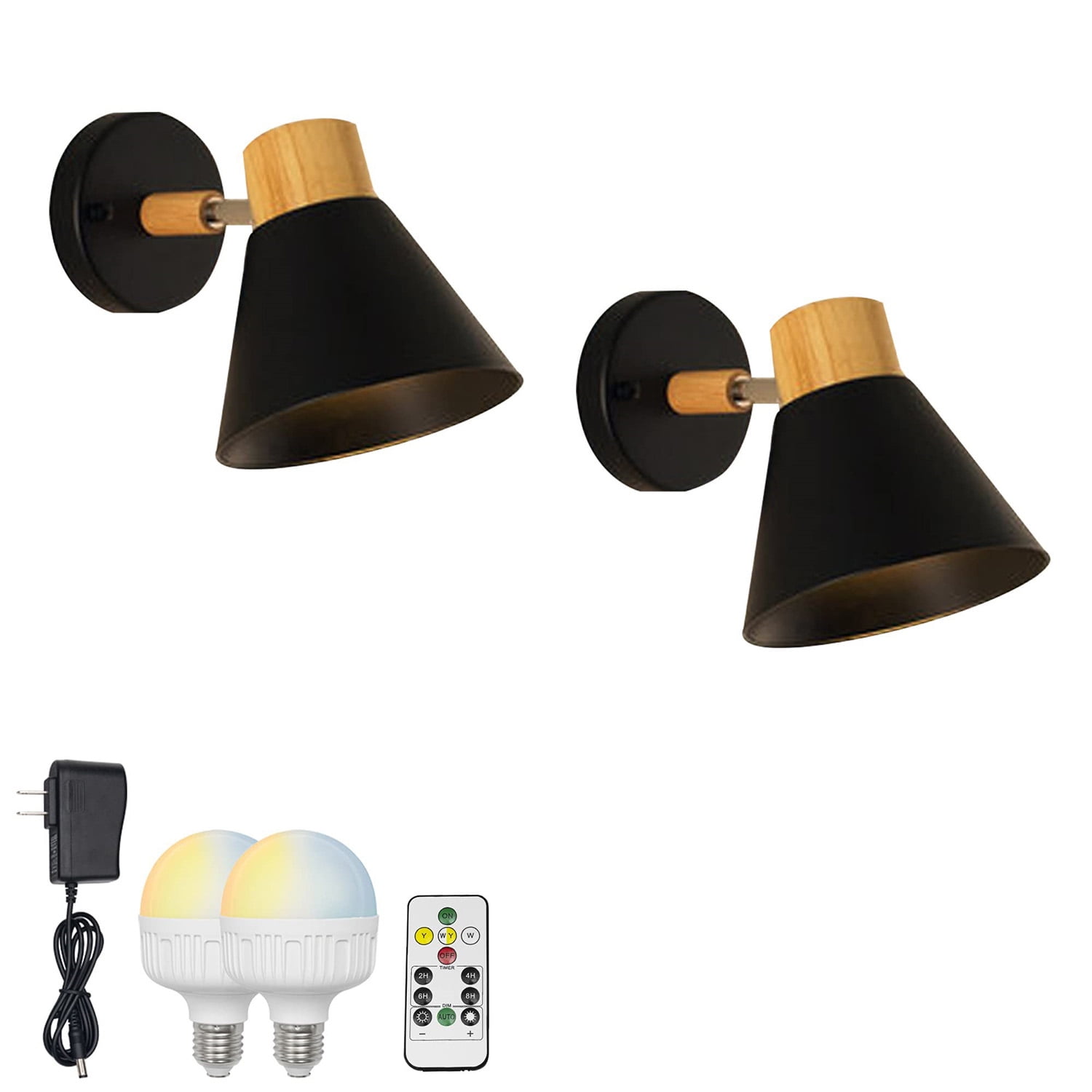 FSLiving Color Changing and RGB Mode Wall Sconce Wireless Rechargeable ...