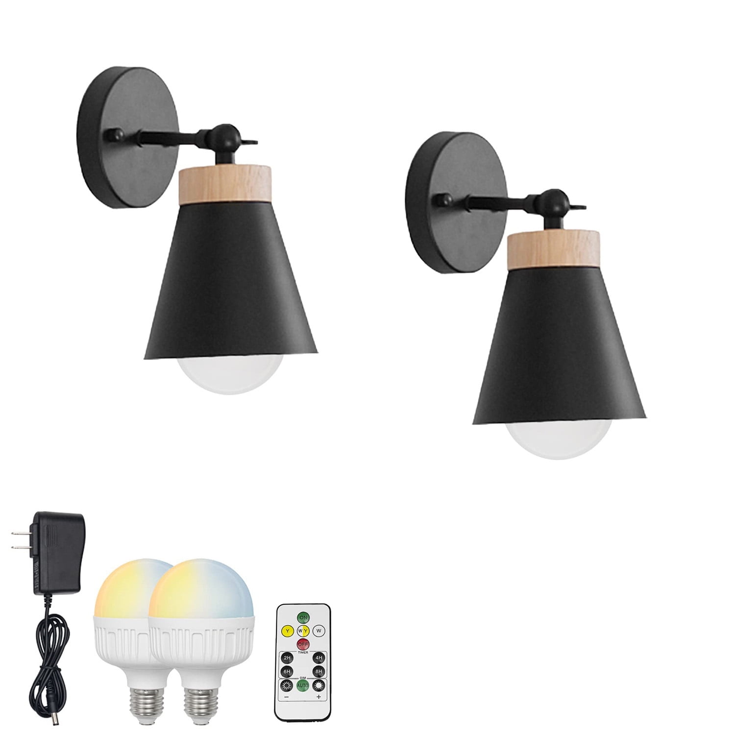 FSLiving Color Changing and RGB Mode Wall Sconce Wireless Rechargeable ...