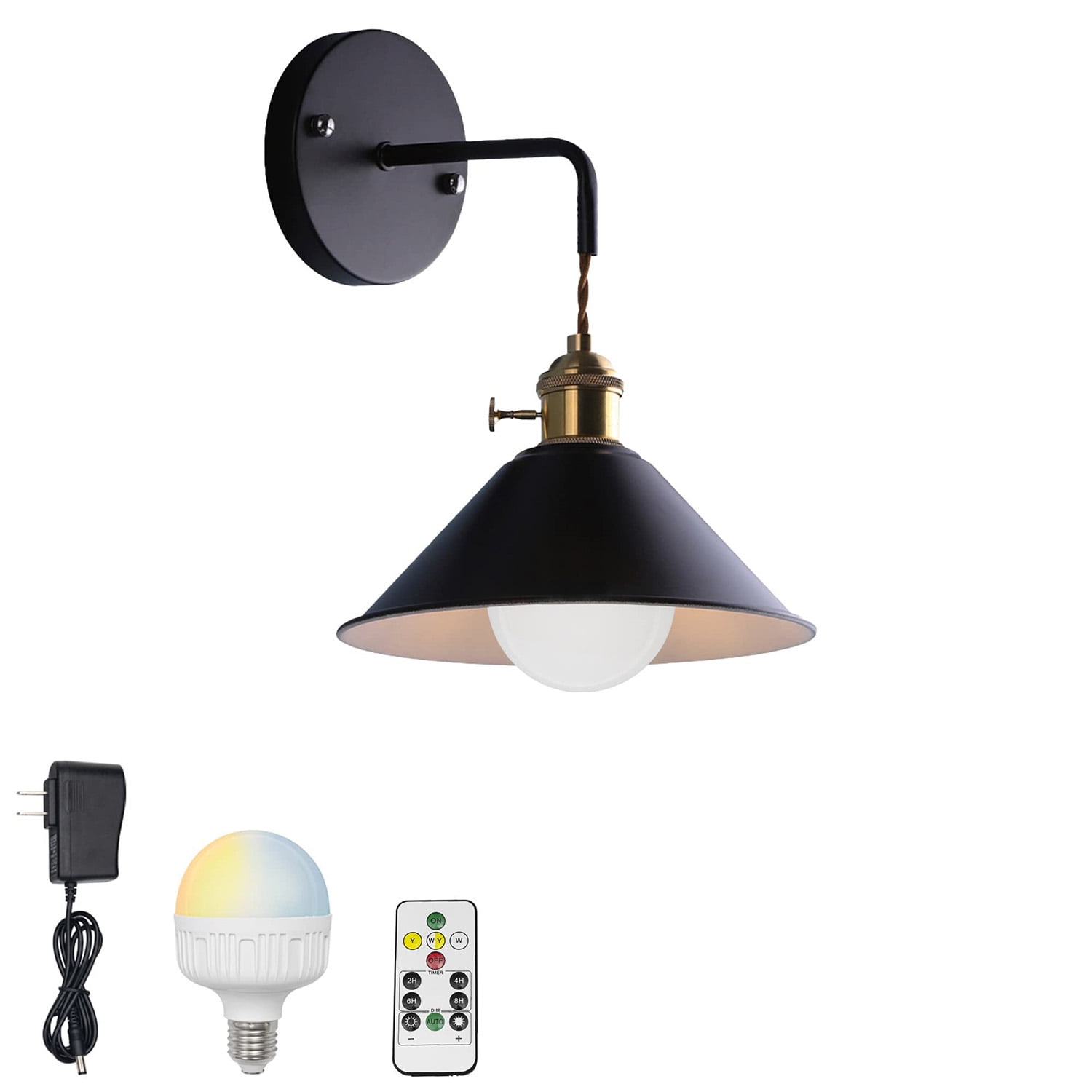 FSLiving Color Changing and RGB Mode Wall Sconce Wireless Rechargeable ...