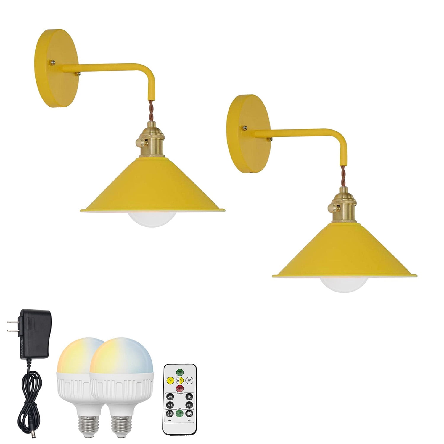 FSLiving Color Changing and RGB Mode Wall Sconce Wireless Rechargeable ...