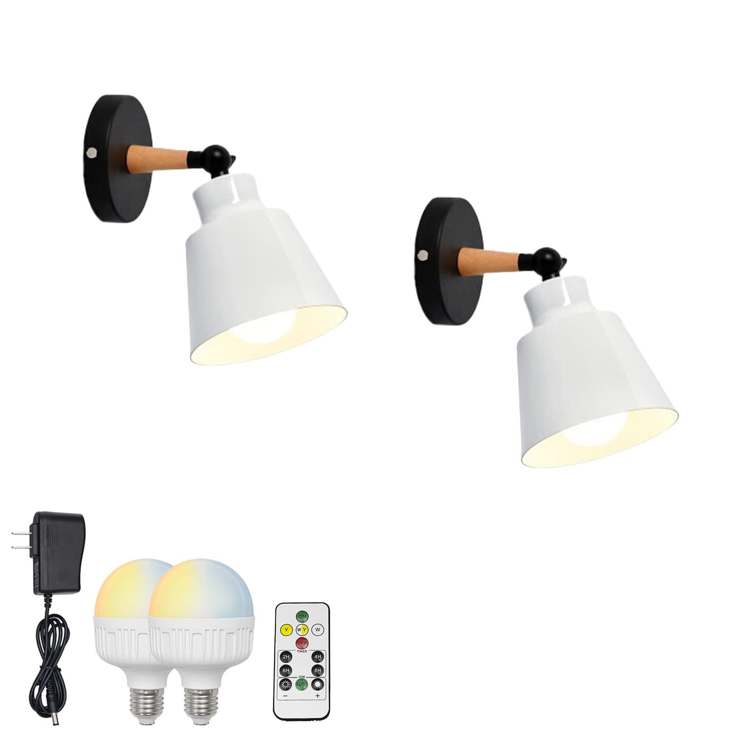 FSLiving Color Changing and RGB Mode Wall Sconce Wireless Rechargeable ...