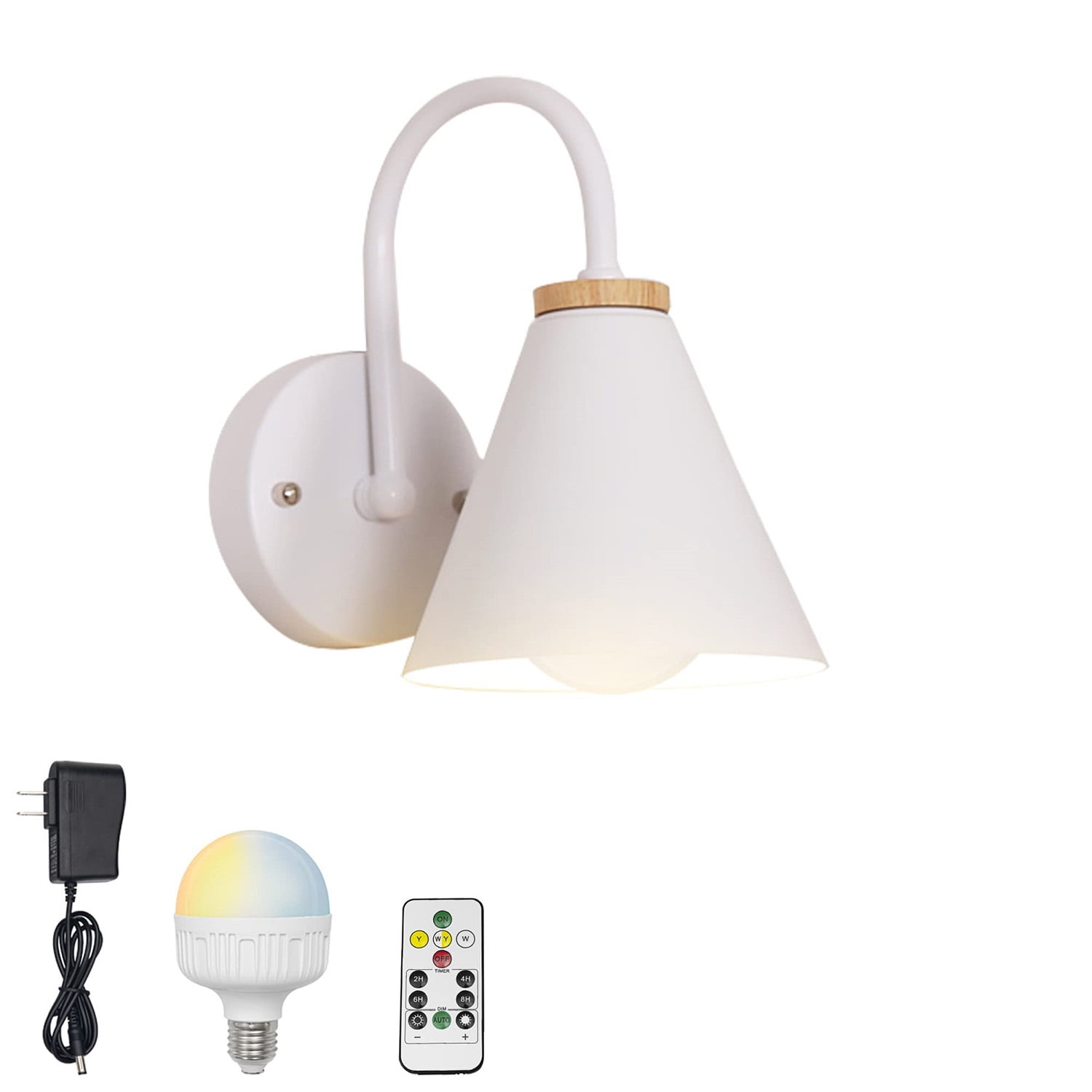 FSLiving Color Changing and RGB Mode Wall Sconce Wireless Rechargeable ...