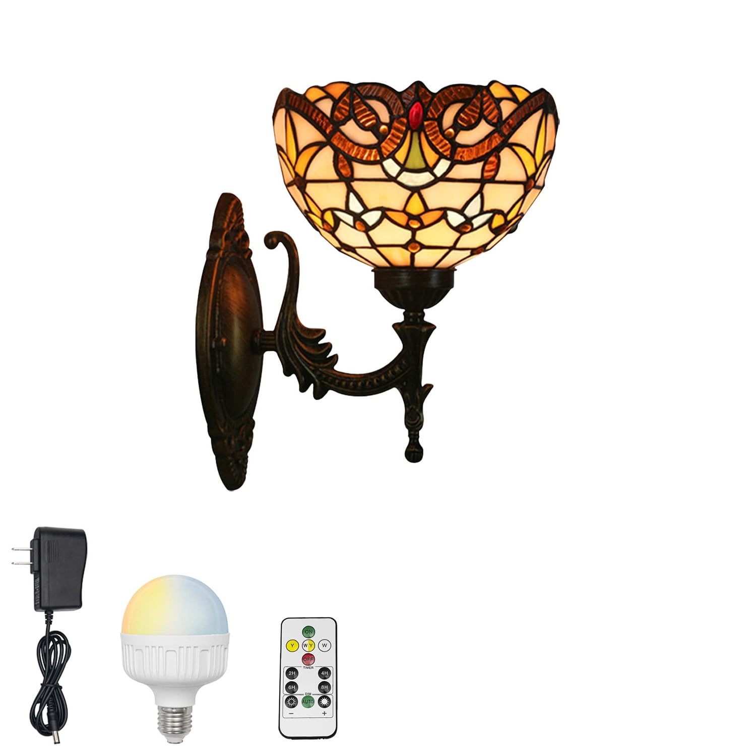 FSLiving Color Changing RGB Mode Wall Sconces Remote Control Lamps ...