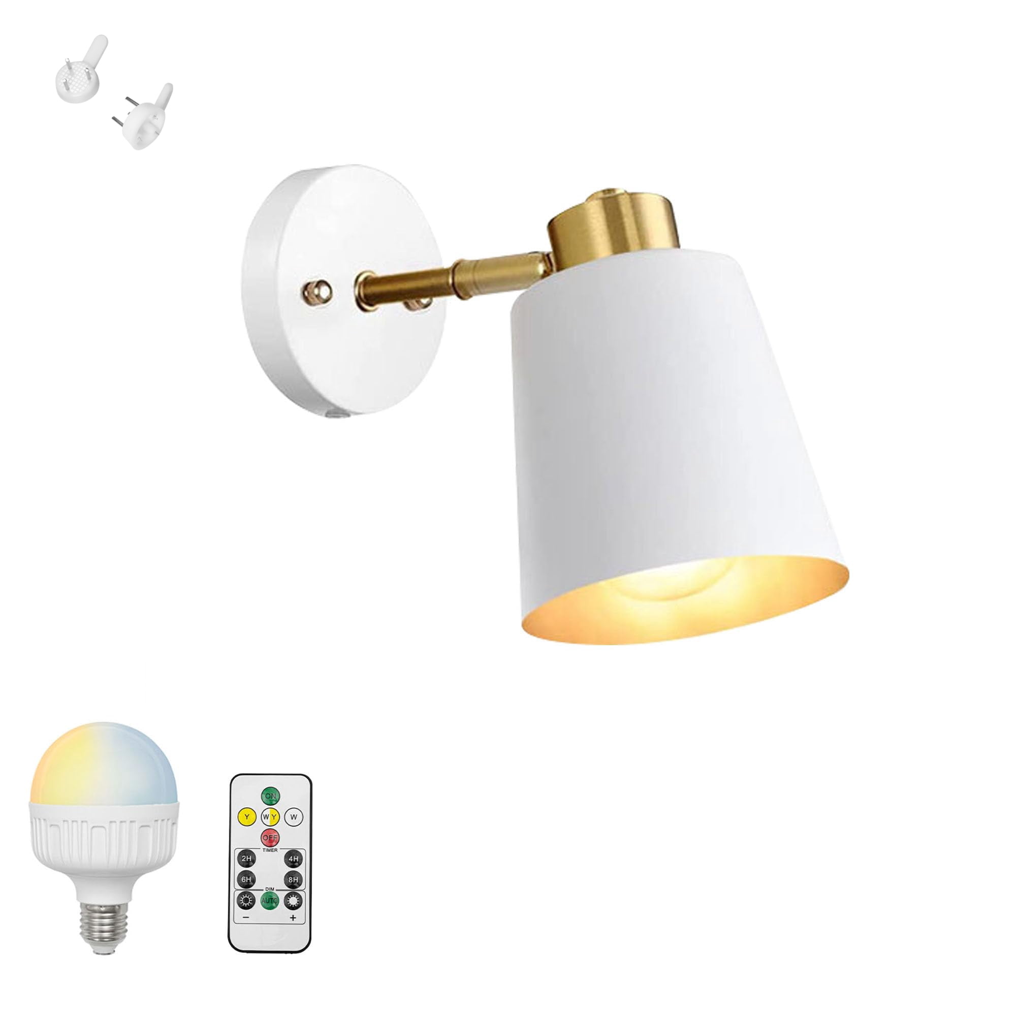 FSLiving Color Changing RGB Mode Wall Sconces Remote Control Lamps ...