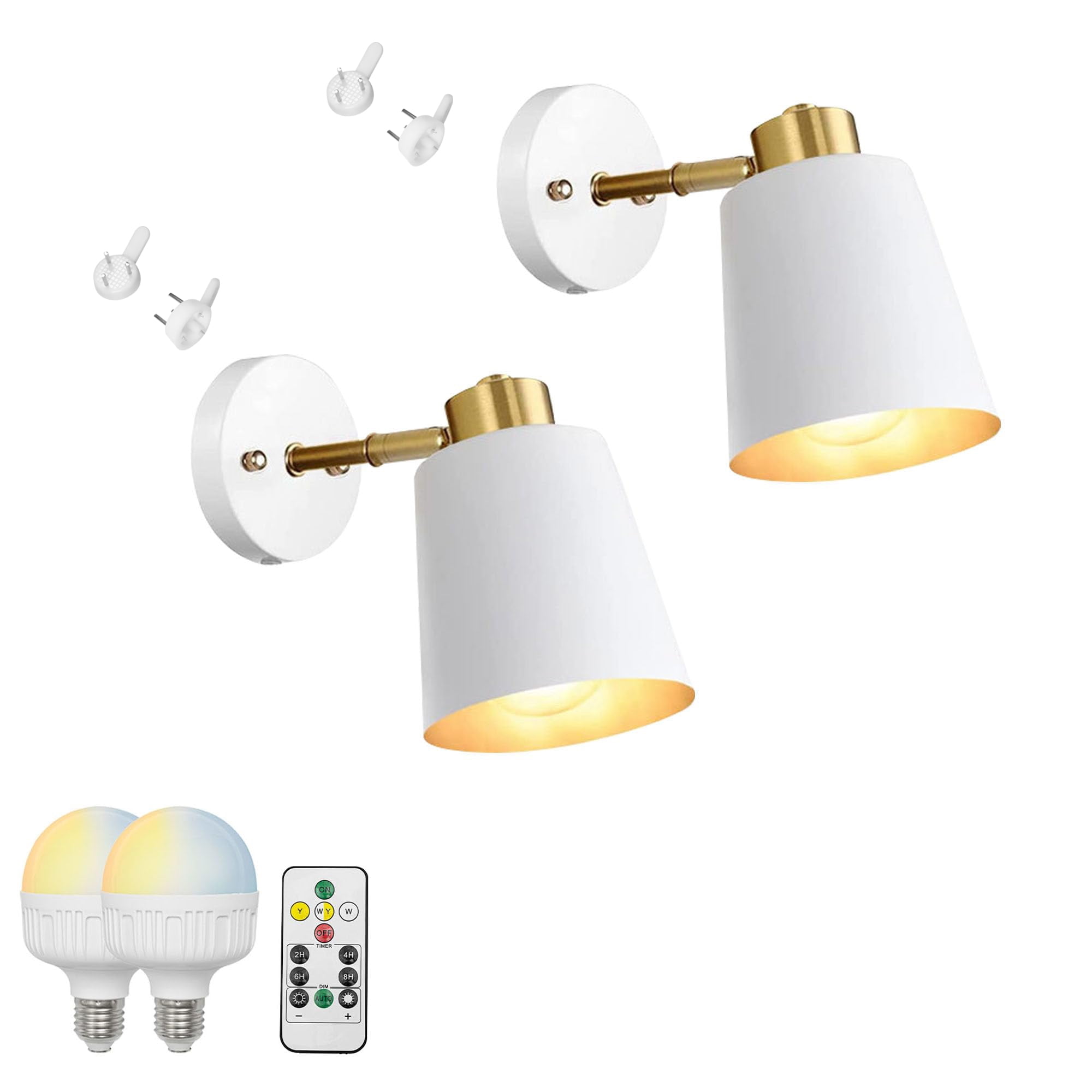 FSLiving Color Changing RGB Mode Wall Sconces Remote Control Lamps ...