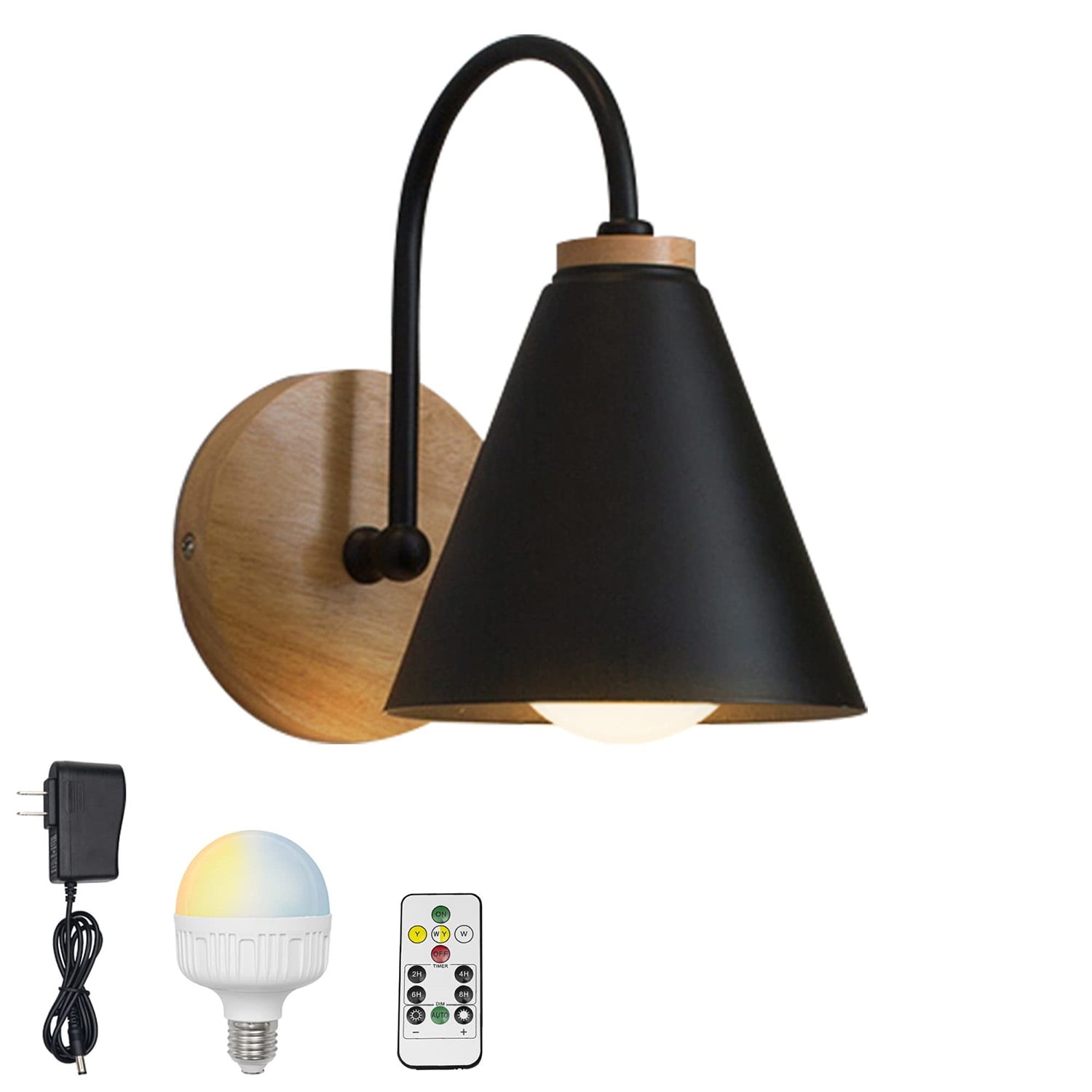 FSLiving Color Changing RGB Mode Wall Sconces Wireless Remote Control ...