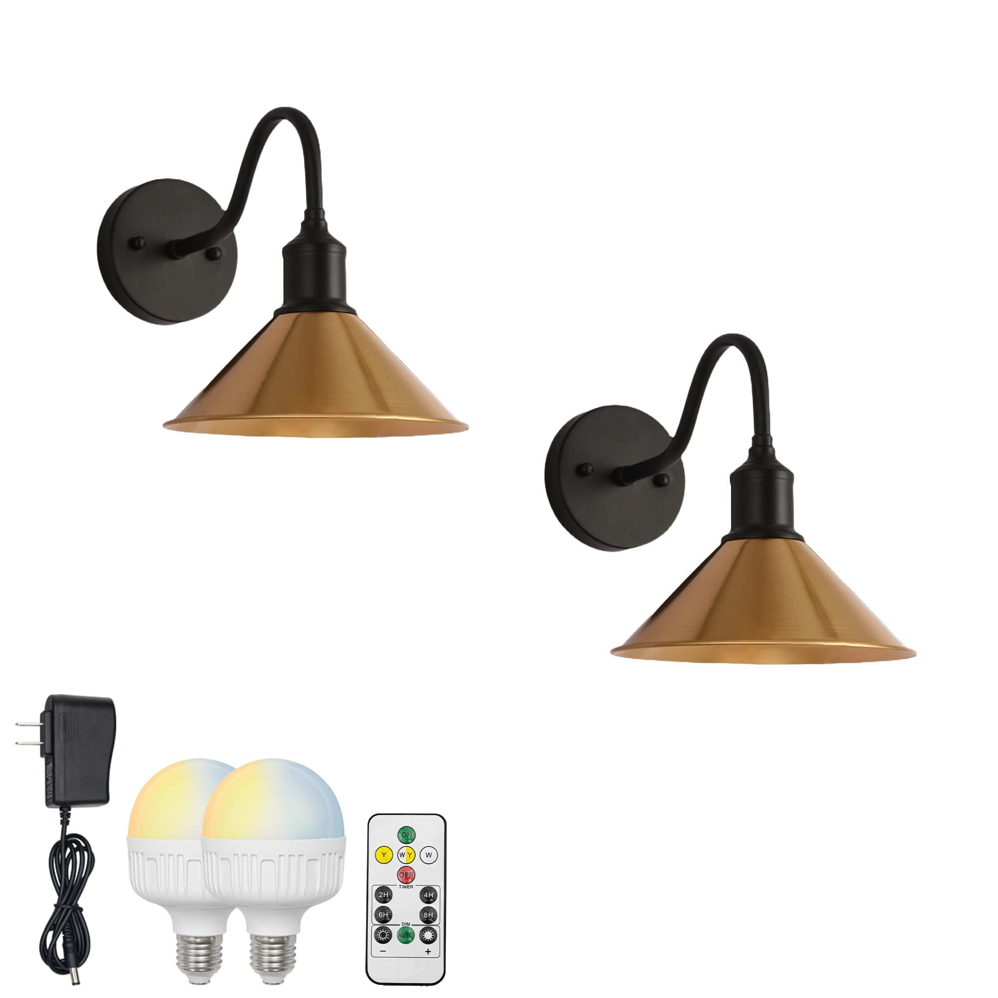 FSLiving Color Changing RGB Mode Wall Sconces Wireless Remote Control ...