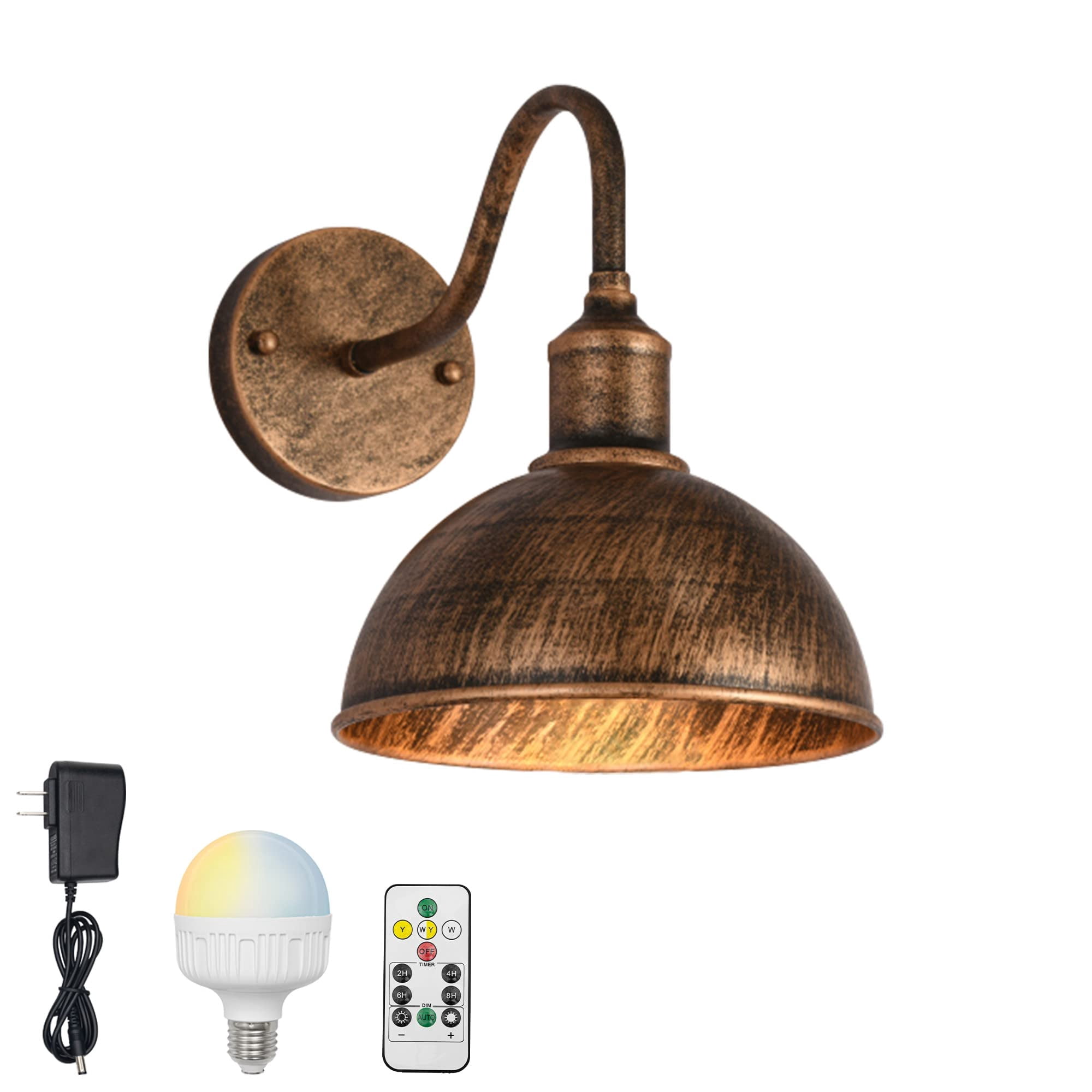 FSLiving Color Changing RGB Mode Wall Sconces Wireless Remote Control ...