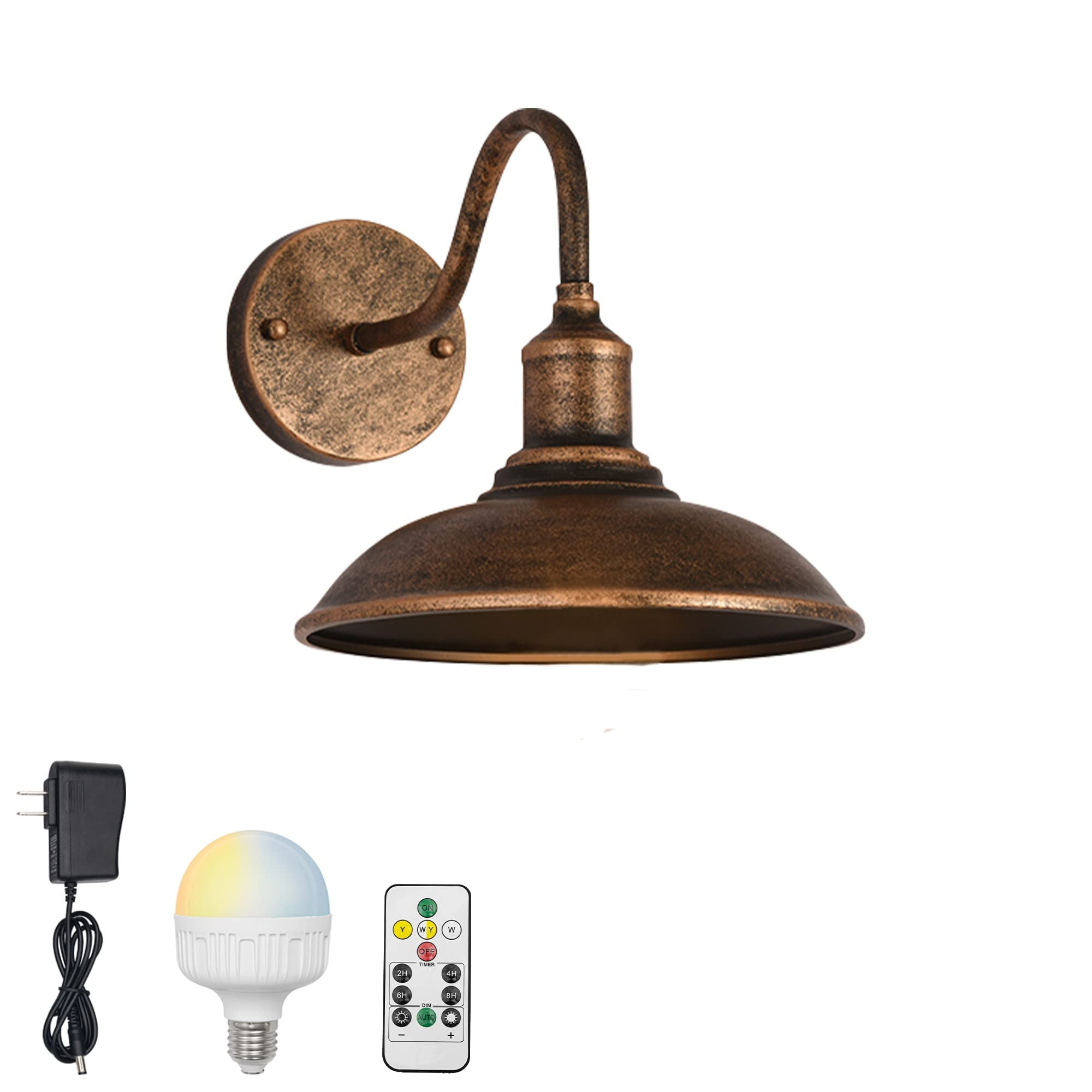 FSLiving Color Changing RGB Mode Wall Sconces Wireless Remote Control ...