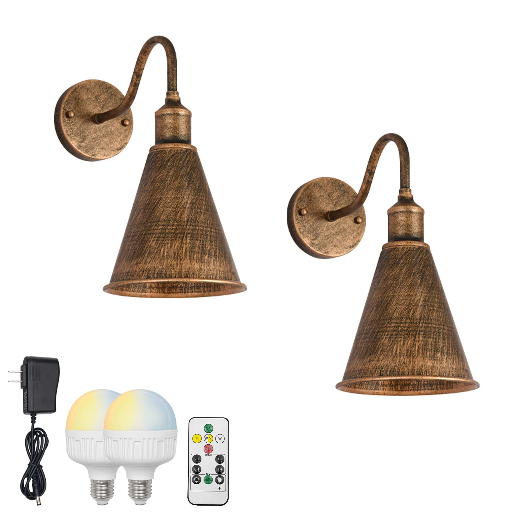 FSLiving Color Changing RGB Mode Wall Sconces Wireless Remote Control ...