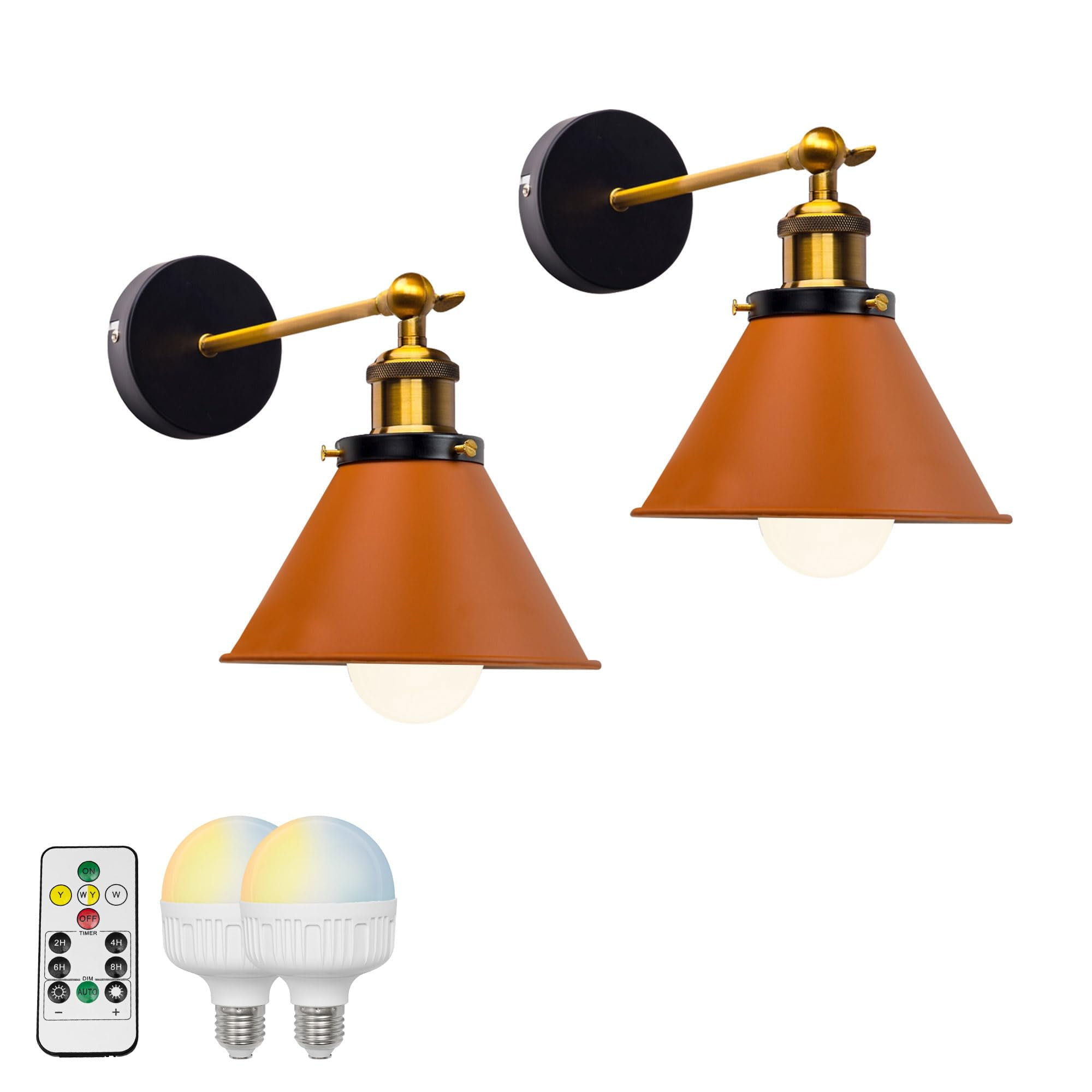 FSLIVING Color Changing RGB Wall Sconces, Wireless Remote Control ...