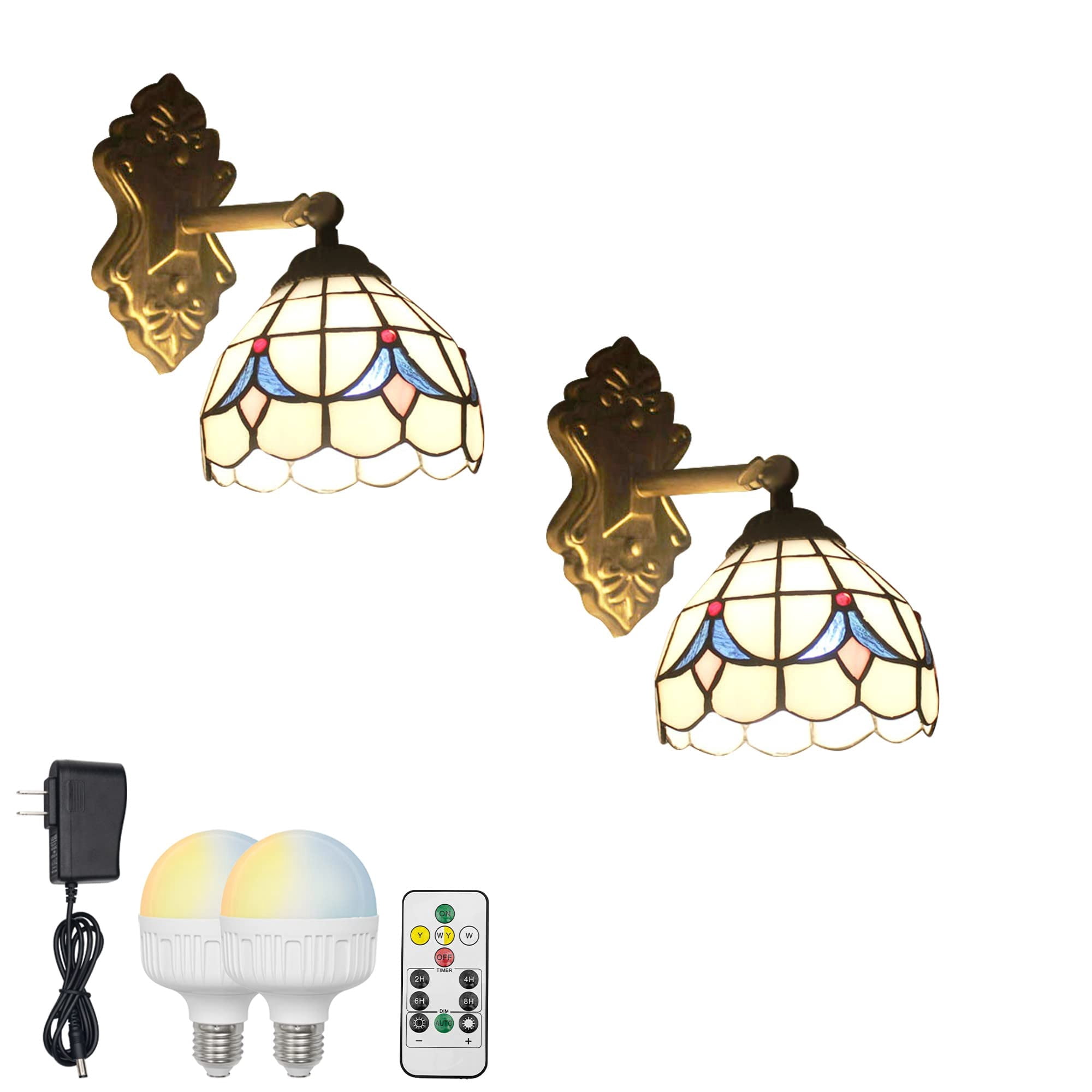 FSLiving Color Changing RGB Mode Wall Sconces Wireless Remote Control ...