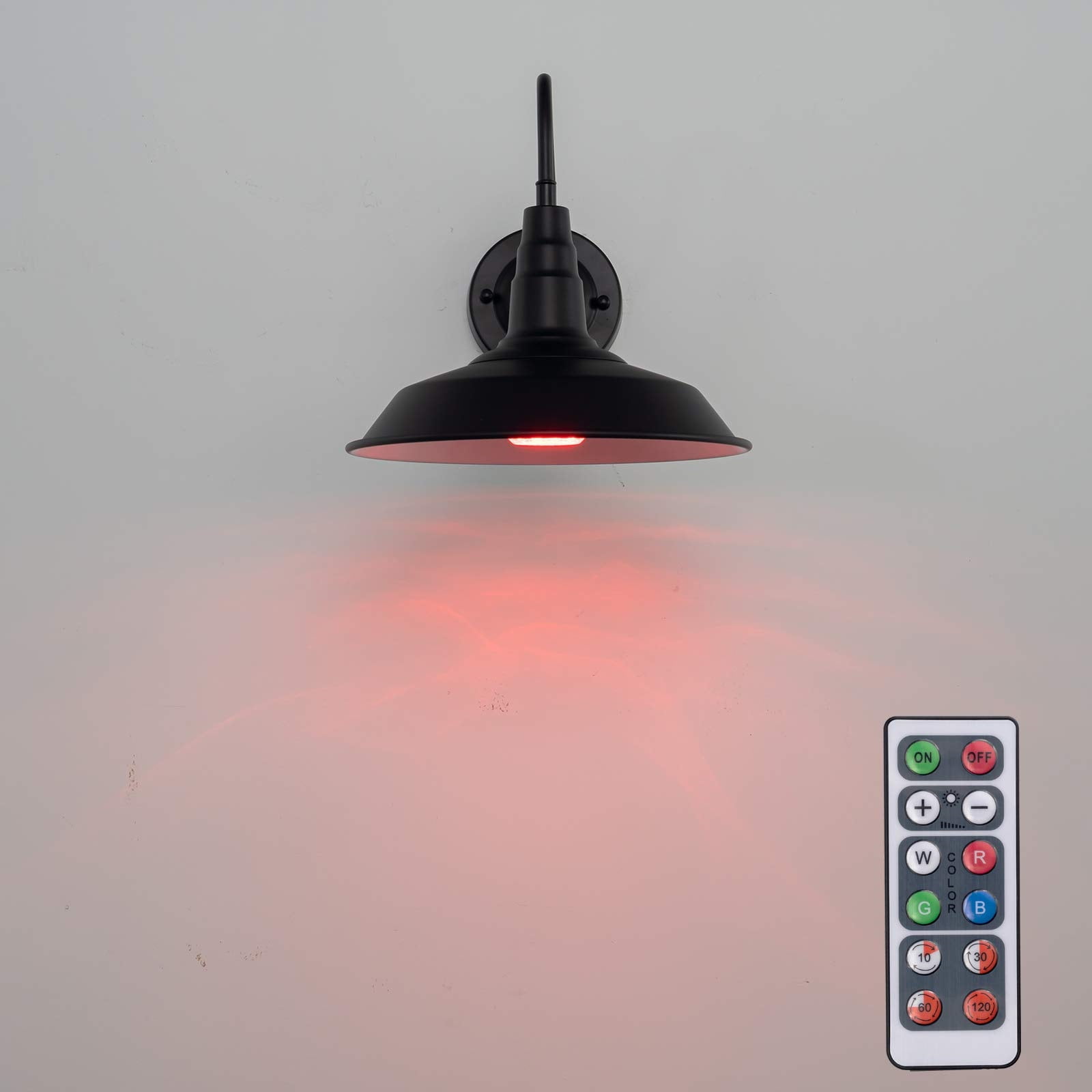 FSLiving Cordless Dimmable 1W LED White Light with RGB Color Battery ...