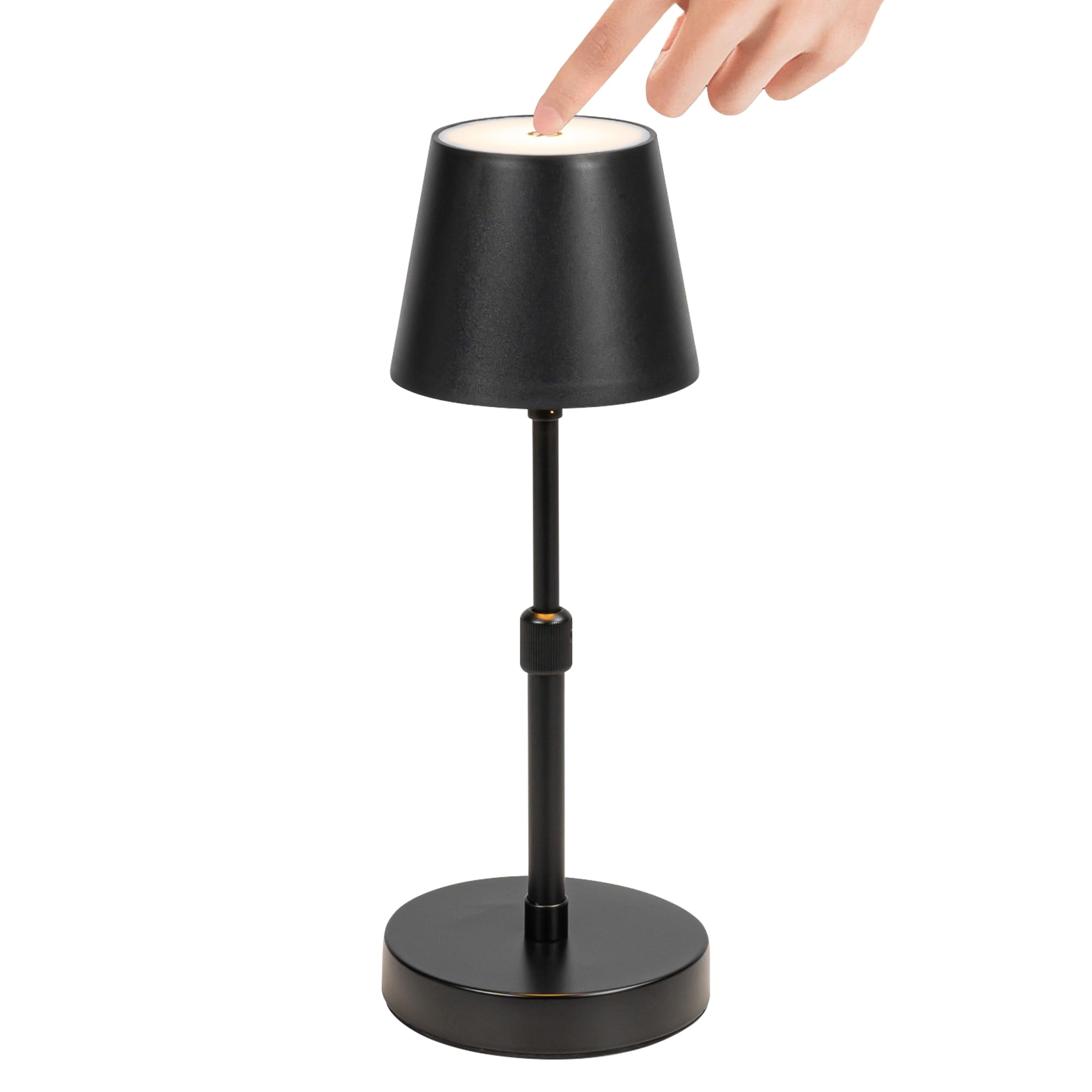 FSLiving Cute Adjustable Height Telescoping Pot Table Lamp Cordless ...