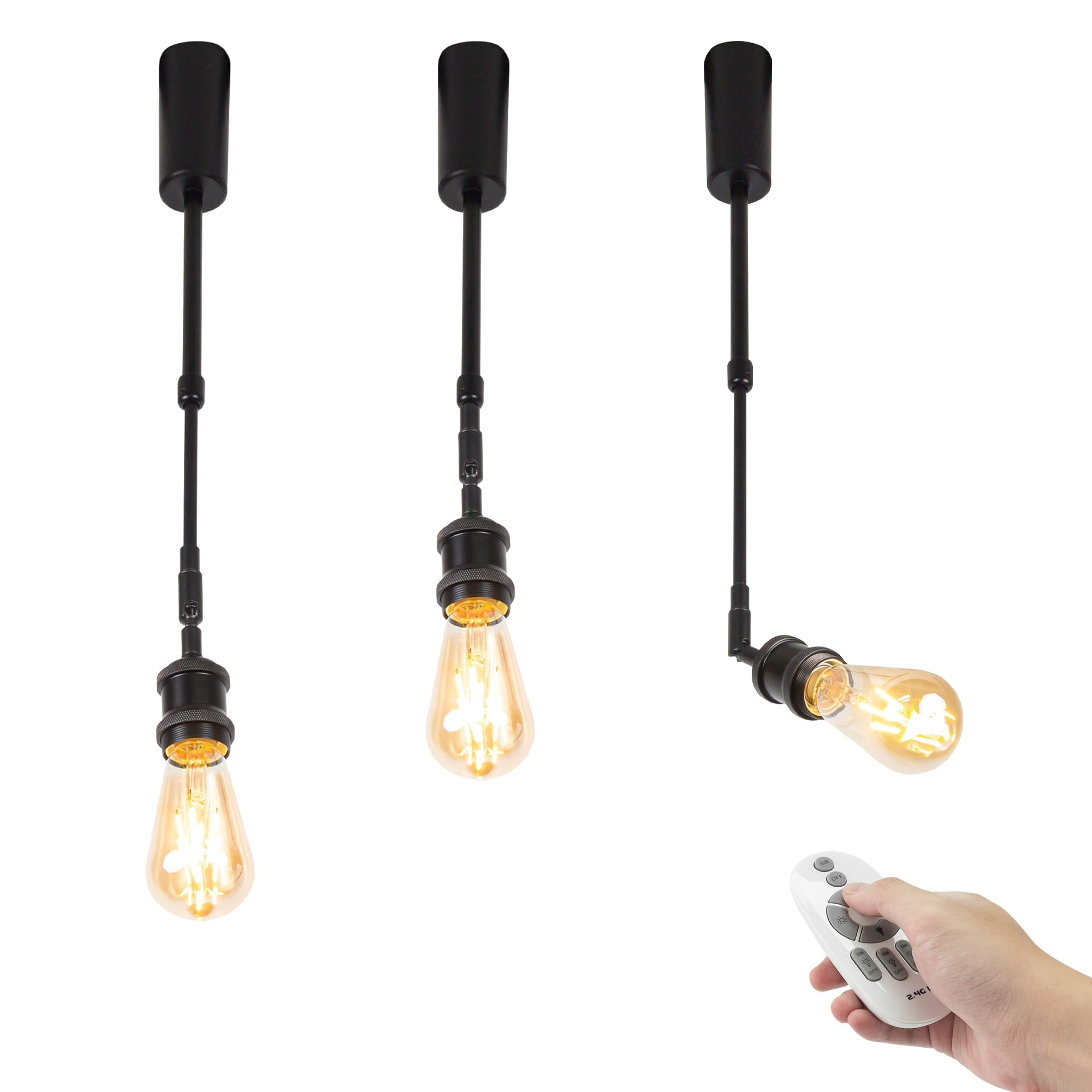 FSLiving DIY Remote Control Track Spotlight Industrial Look Black ...