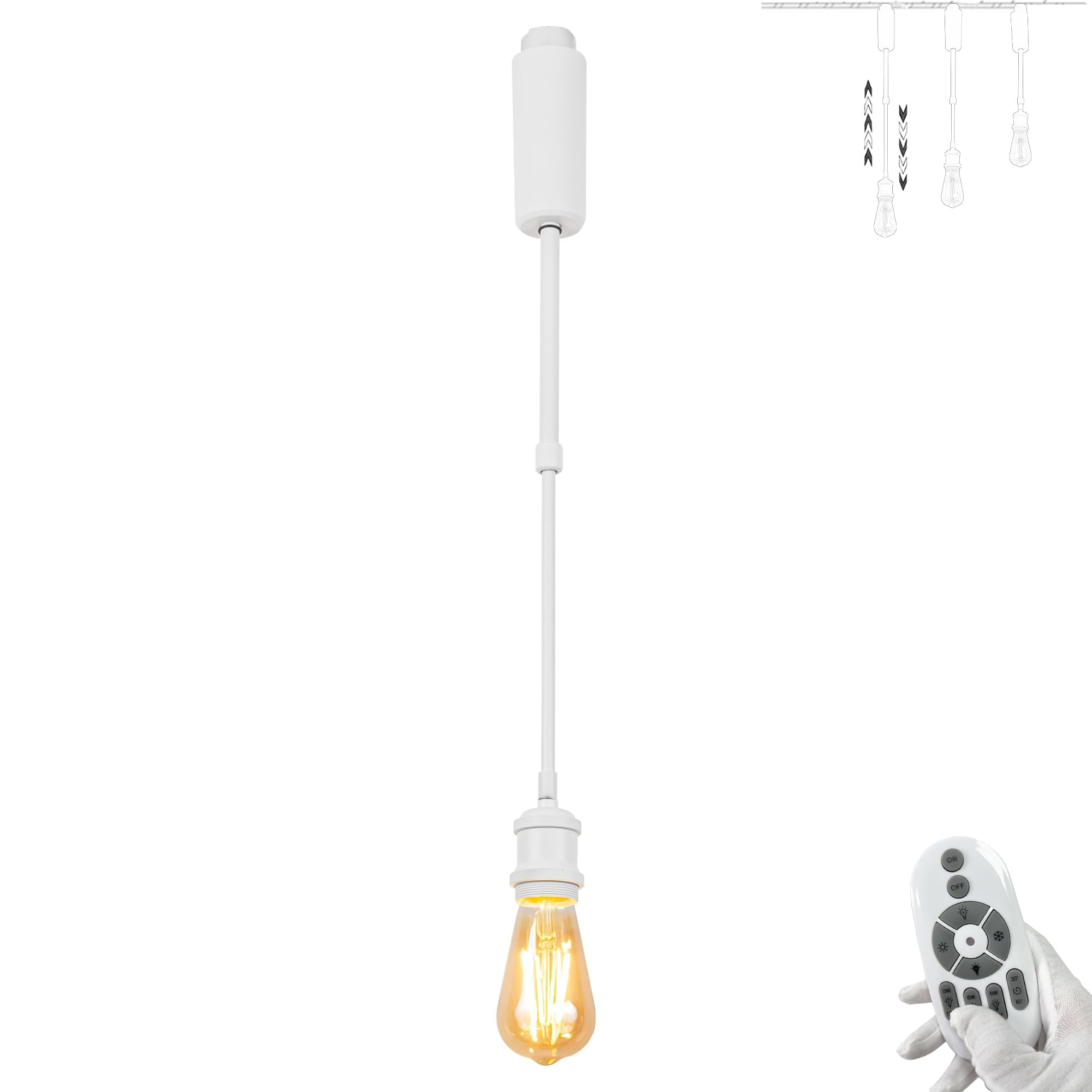 FSLiving DIY Remote Control Track Spotlight Industrial Look White ...